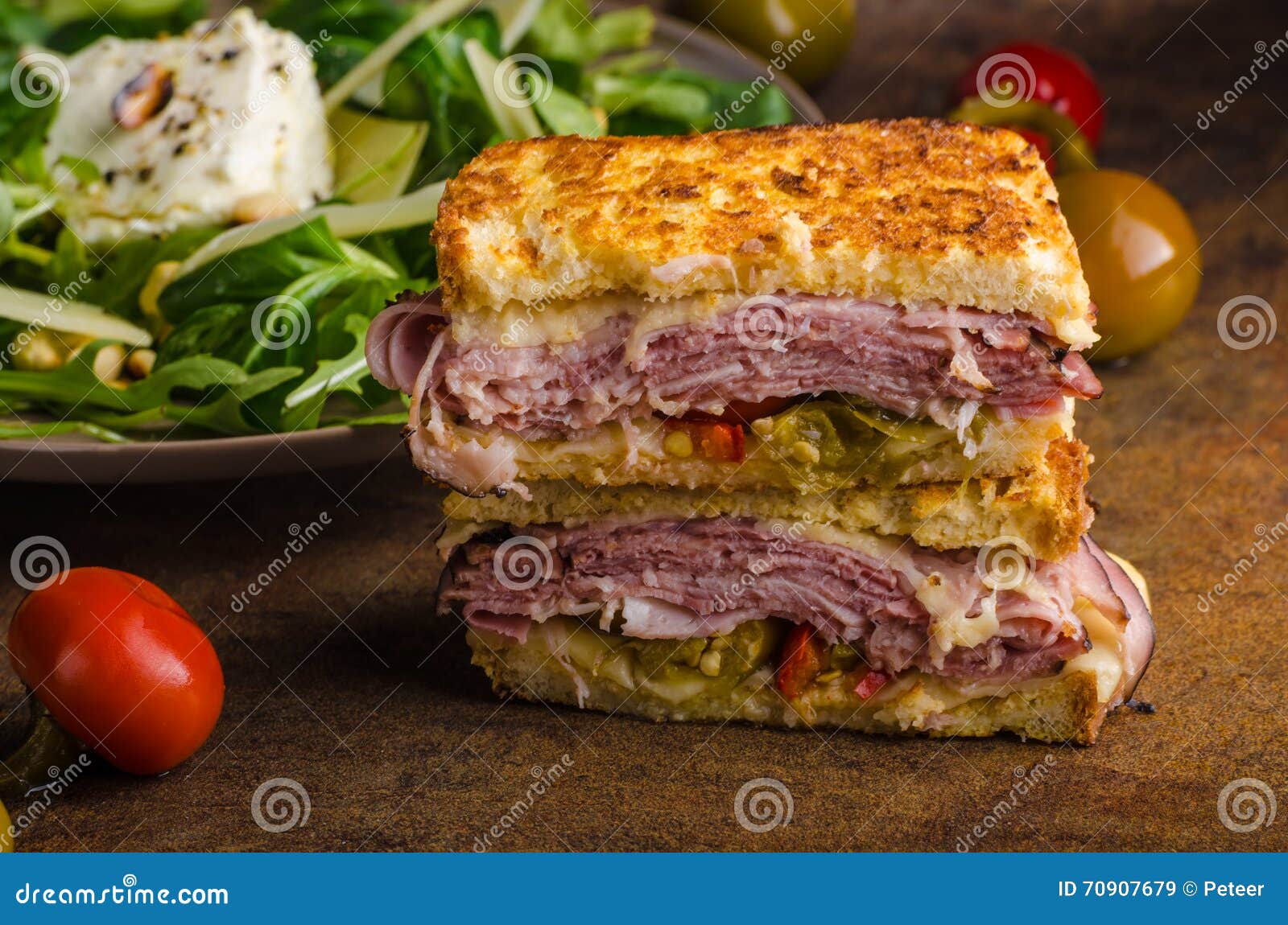 French cheese meat toast stock image. Image of appetizer - 70907679
