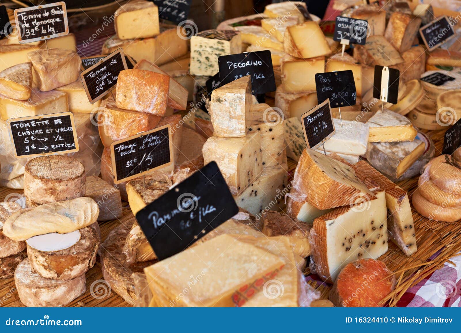 French Cheese at Provence Market Stock Photo - Image of gouda, mold ...