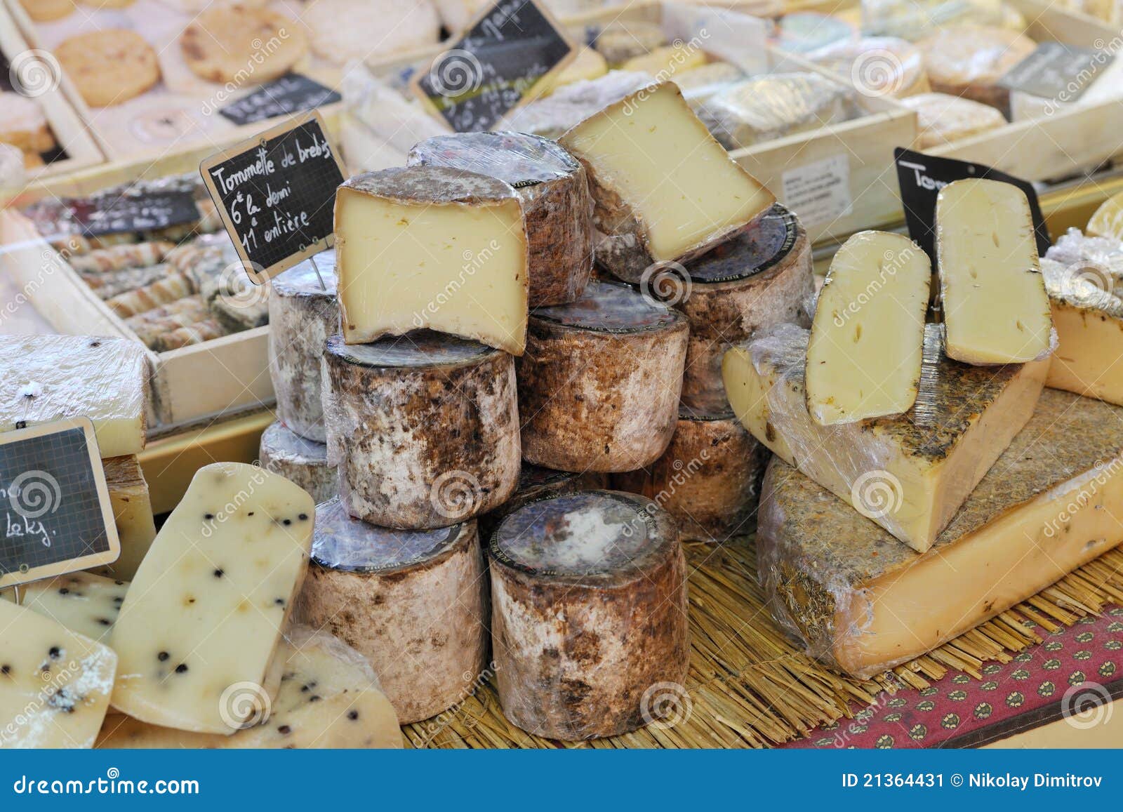 French Cheese at Provence Market Stock Image - Image of french, market ...