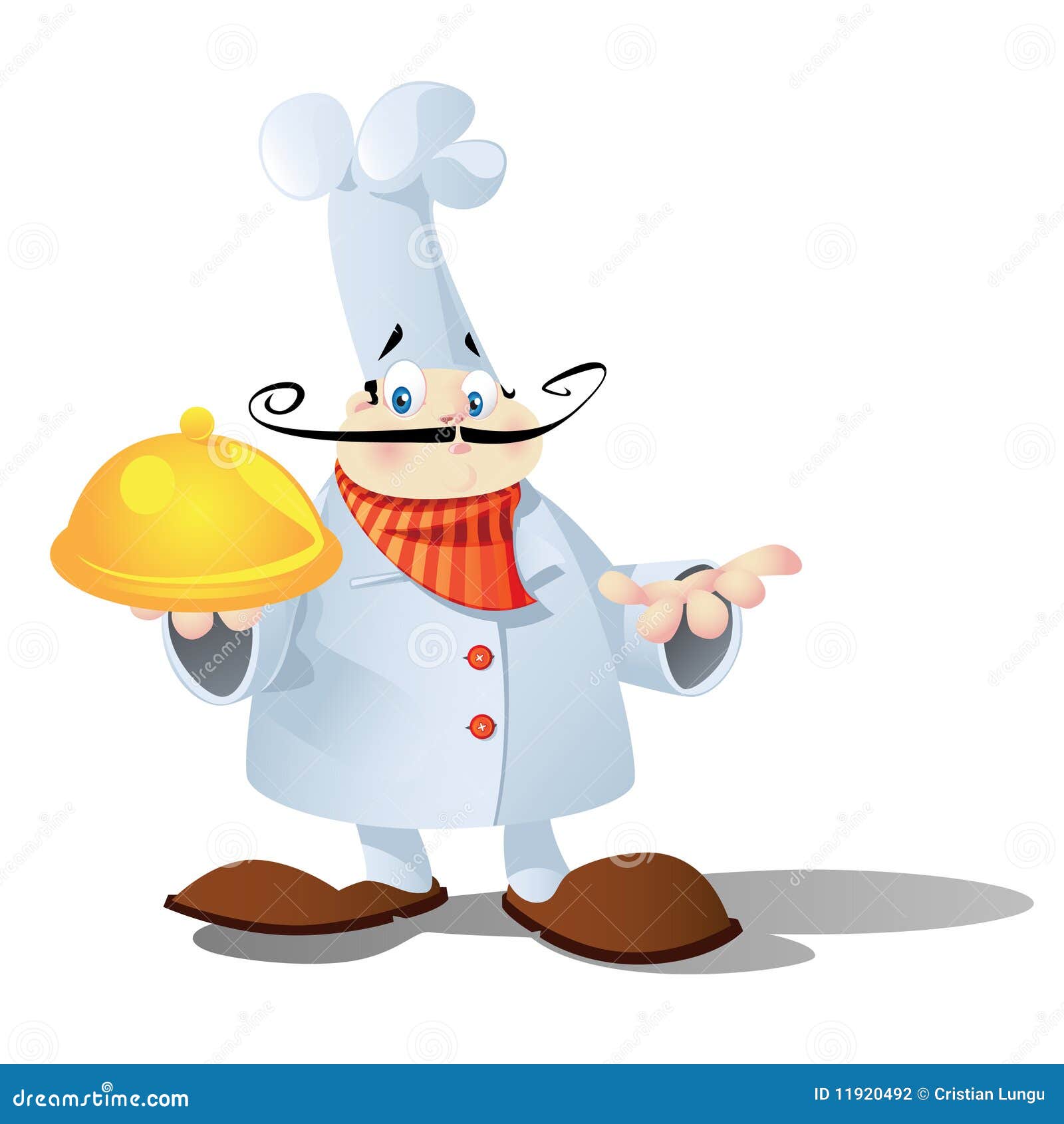 French Chef Rides A Bicycle And Carries Baguettes, Comic Outline ...