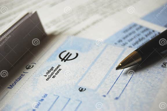 French cheque of bank stock image. Image of bank, worker - 1849963