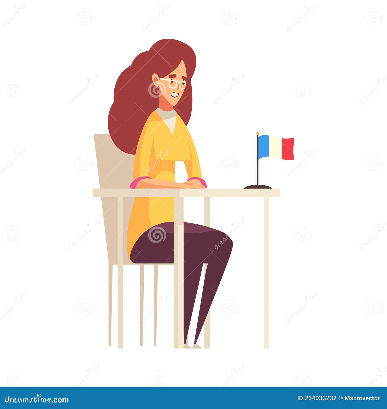 French Class Student Composition Stock Illustration - Illustration of ...
