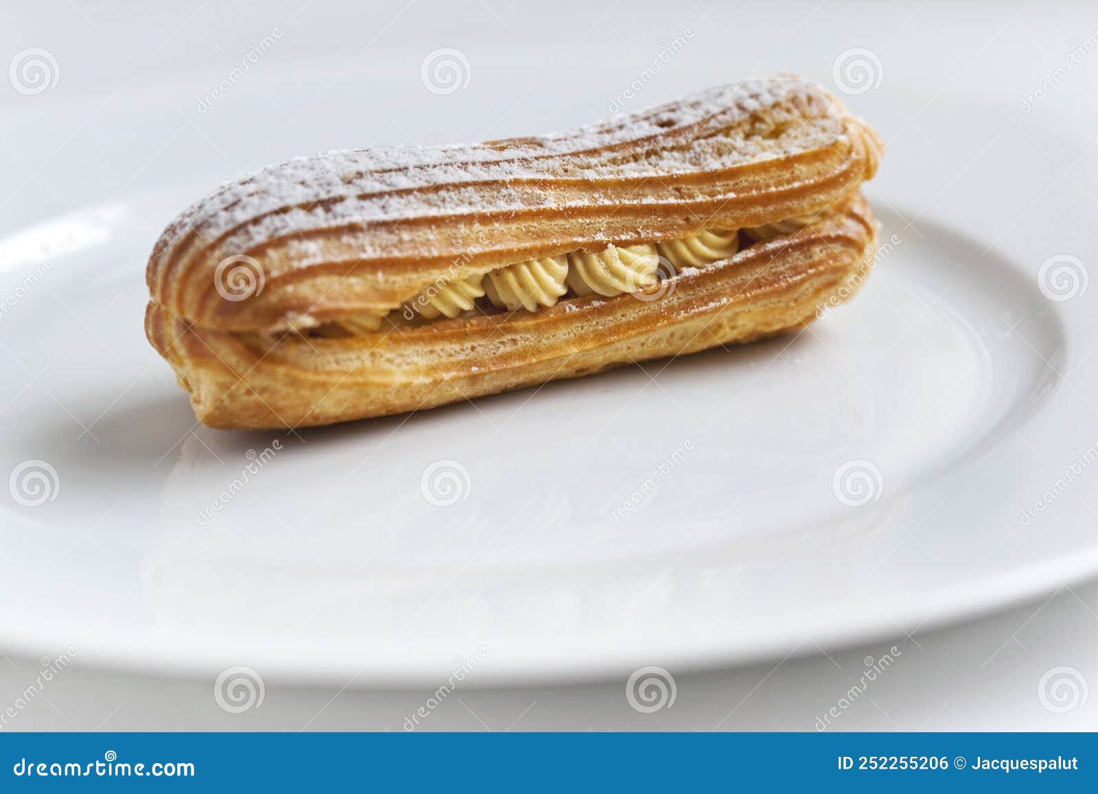 French Classic Pastry on a White Plate Stock Photo - Image of yummy ...