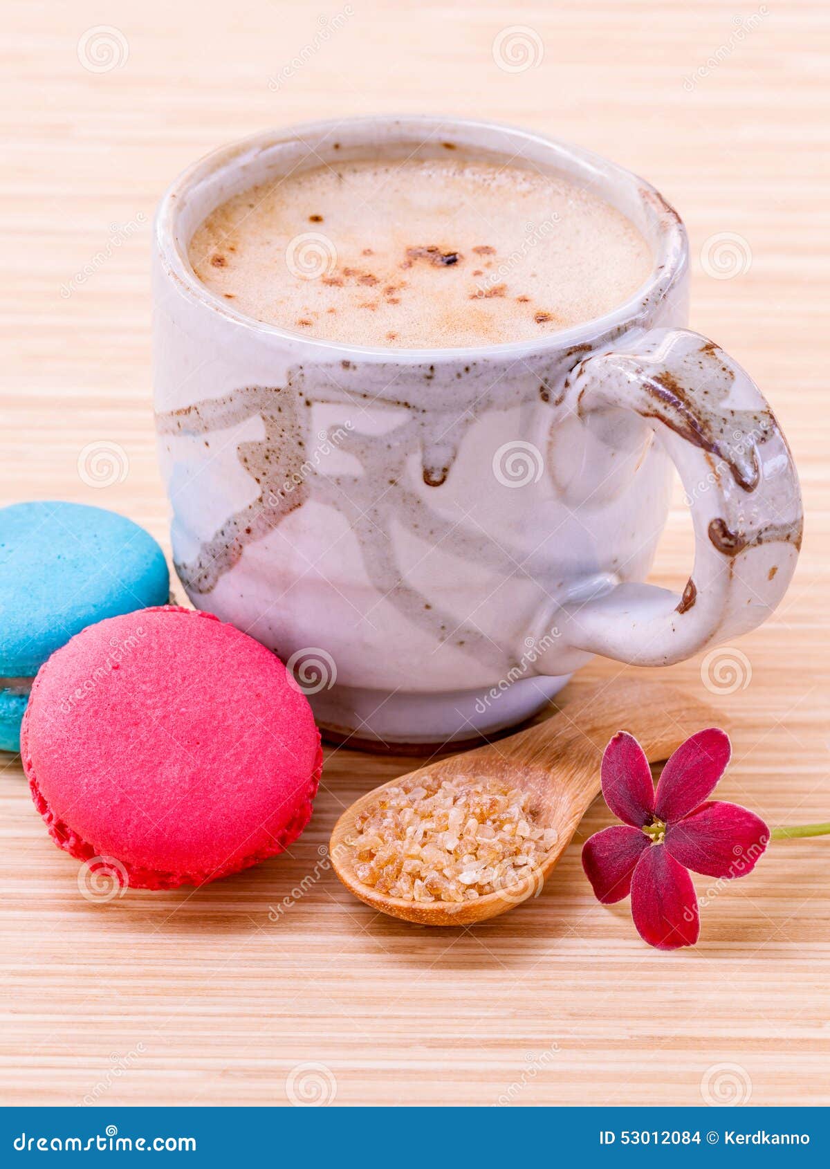 French Colourful Macaroons and a Cup of Coffee. Stock Photo - Image of ...