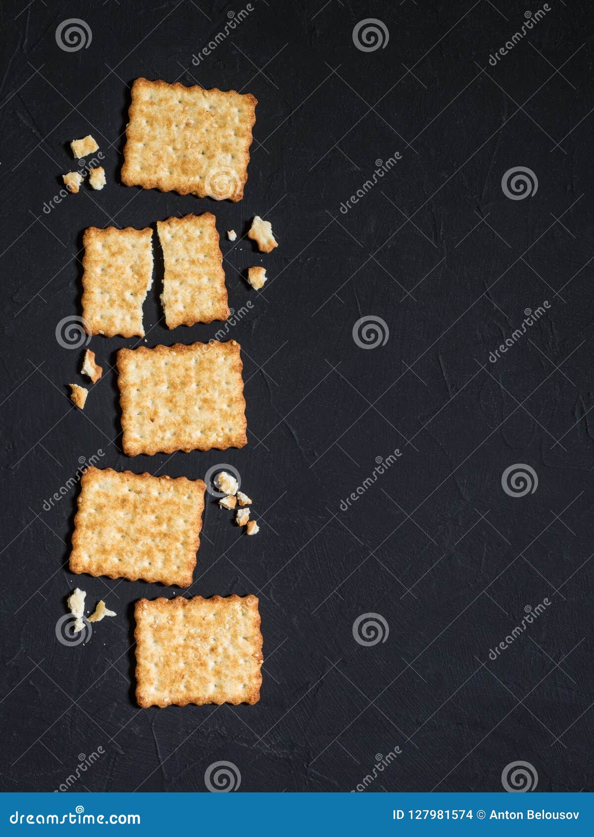 French Cracker with Sesame Seeds on a Black Background Stock Photo ...