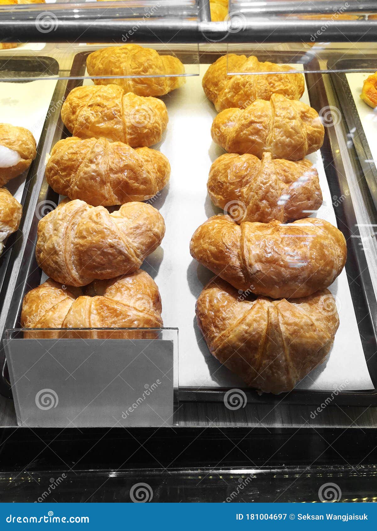 French Croissant in Bakery Shop Stock Image - Image of vegetarian ...