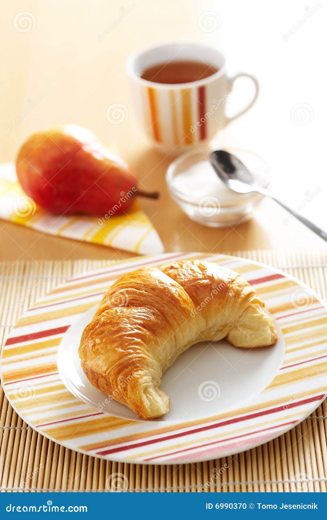 French Croissant for Breakfast Stock Photo - Image of refreshment, food ...