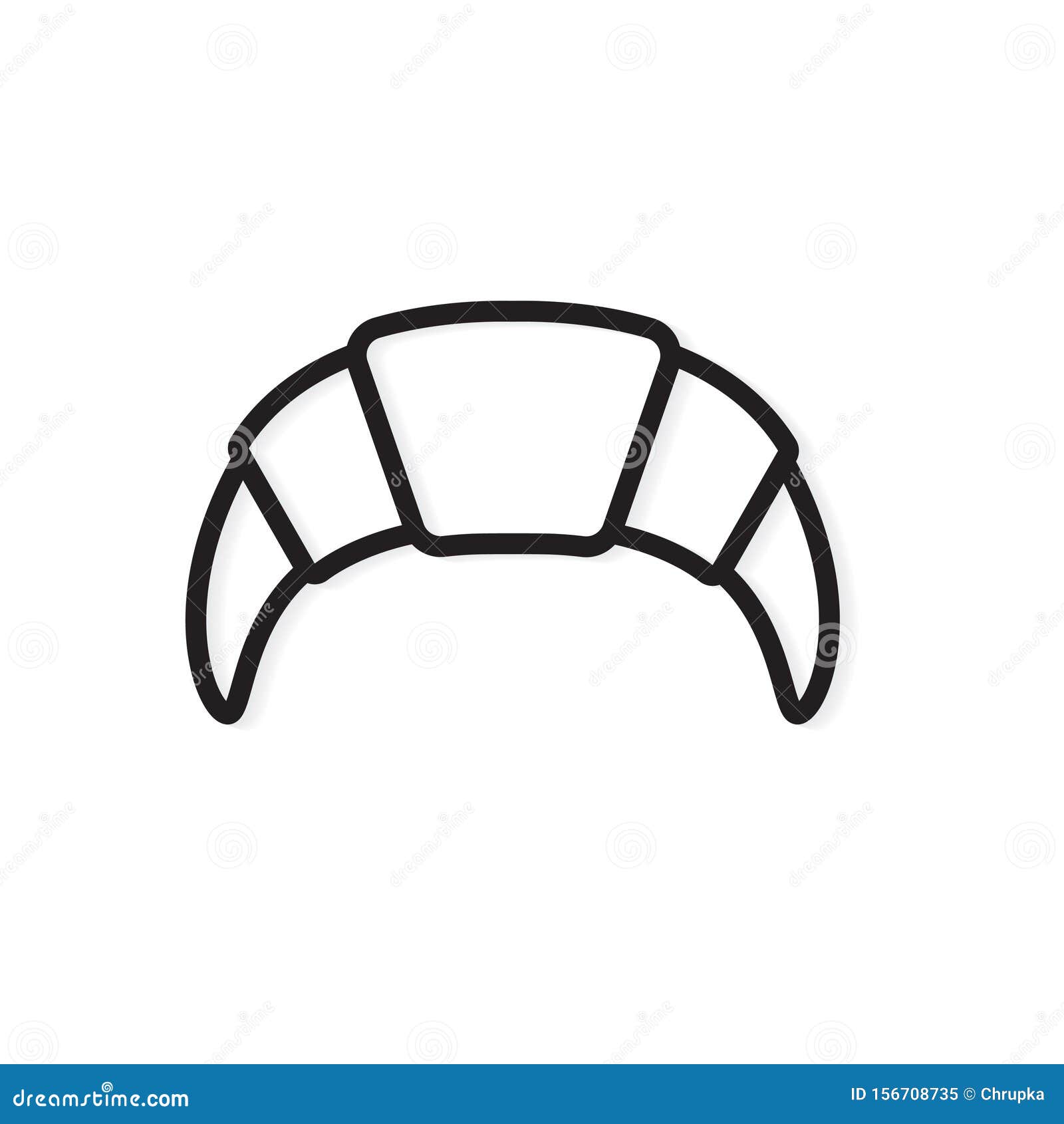 French croissant icon stock vector. Illustration of bread - 156708735