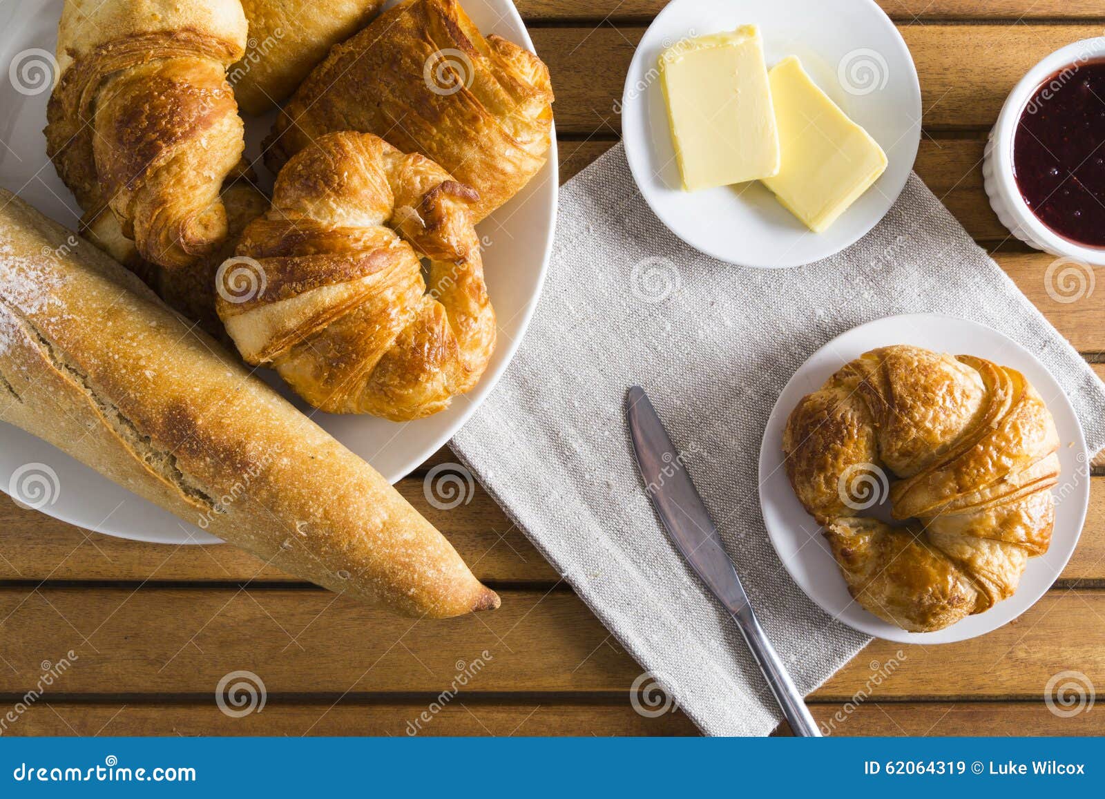 French Croissants and Bread Stock Image - Image of snack, white: 62064319