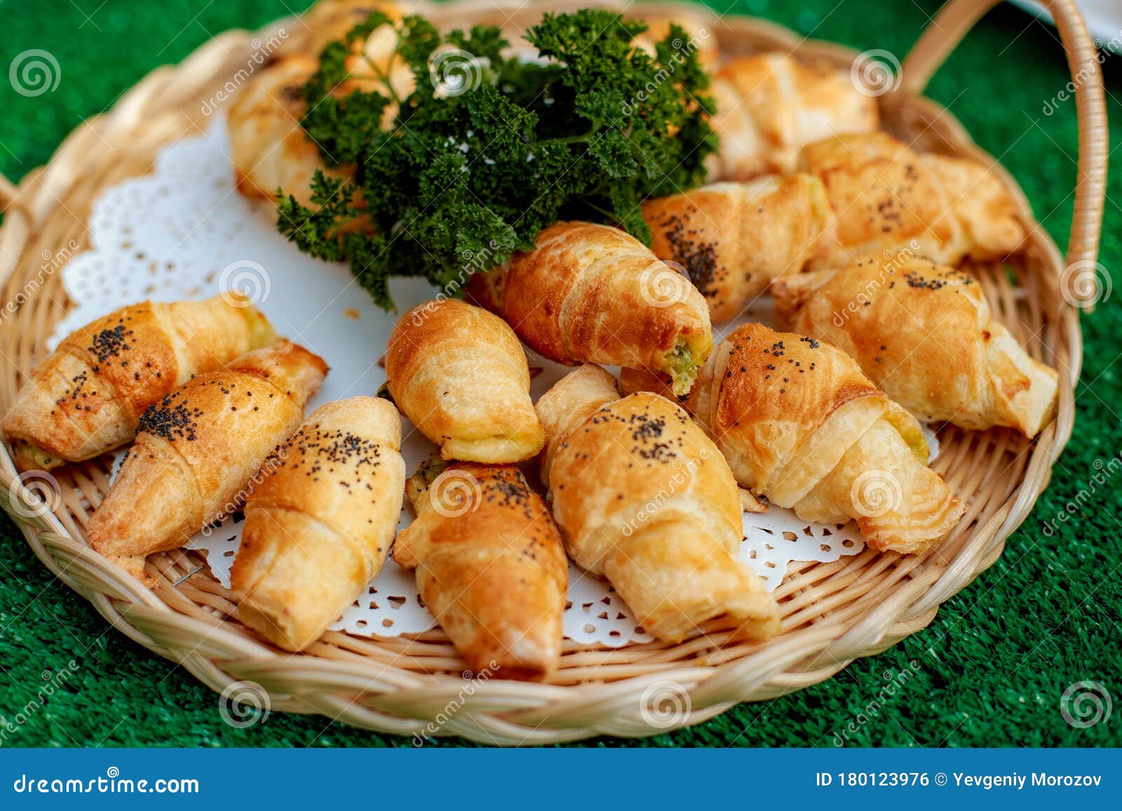 French Croissants with Sesame Stock Photo - Image of french, bakery ...