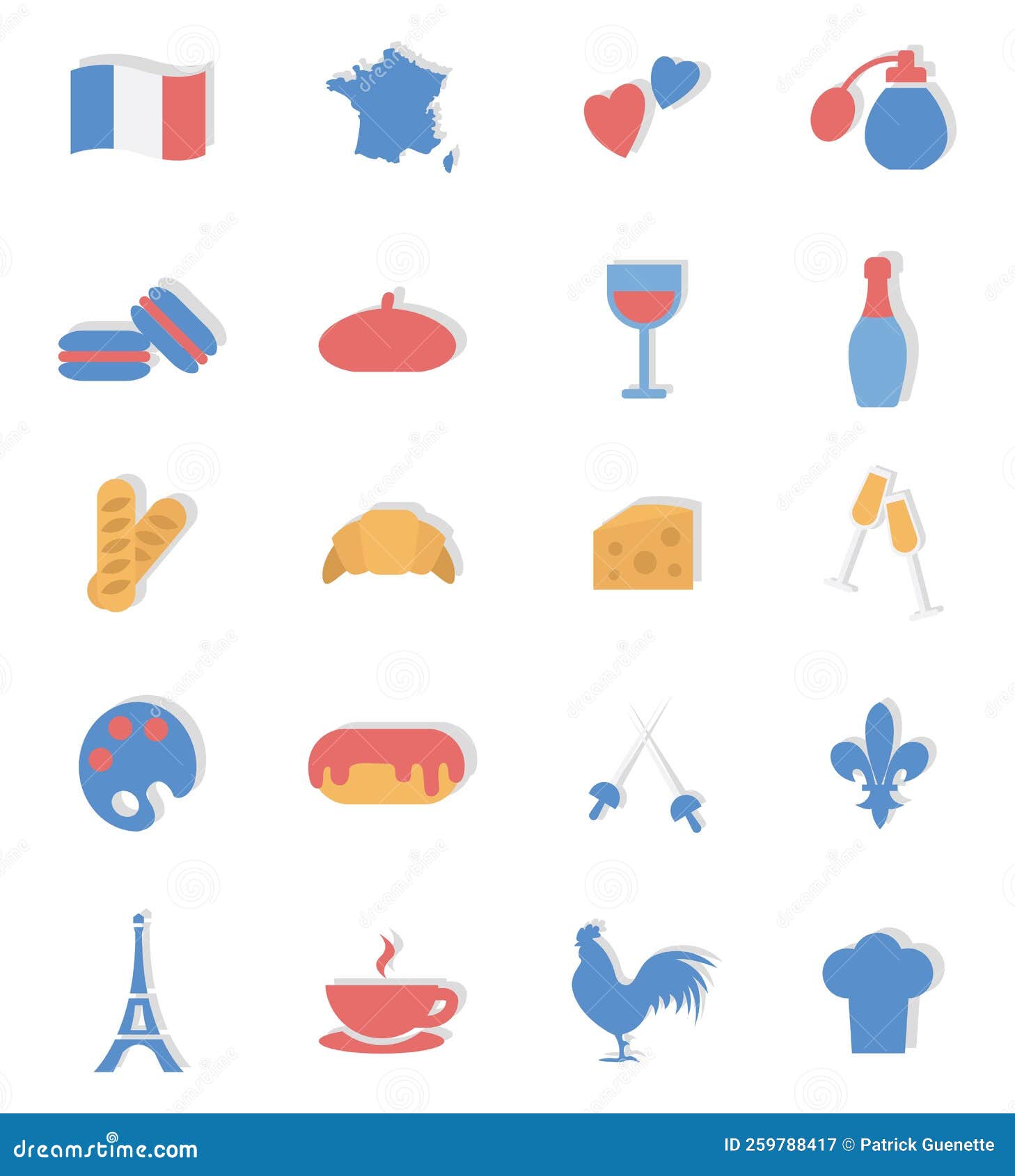 French culture, icon icon stock vector. Illustration of symbol - 259788417