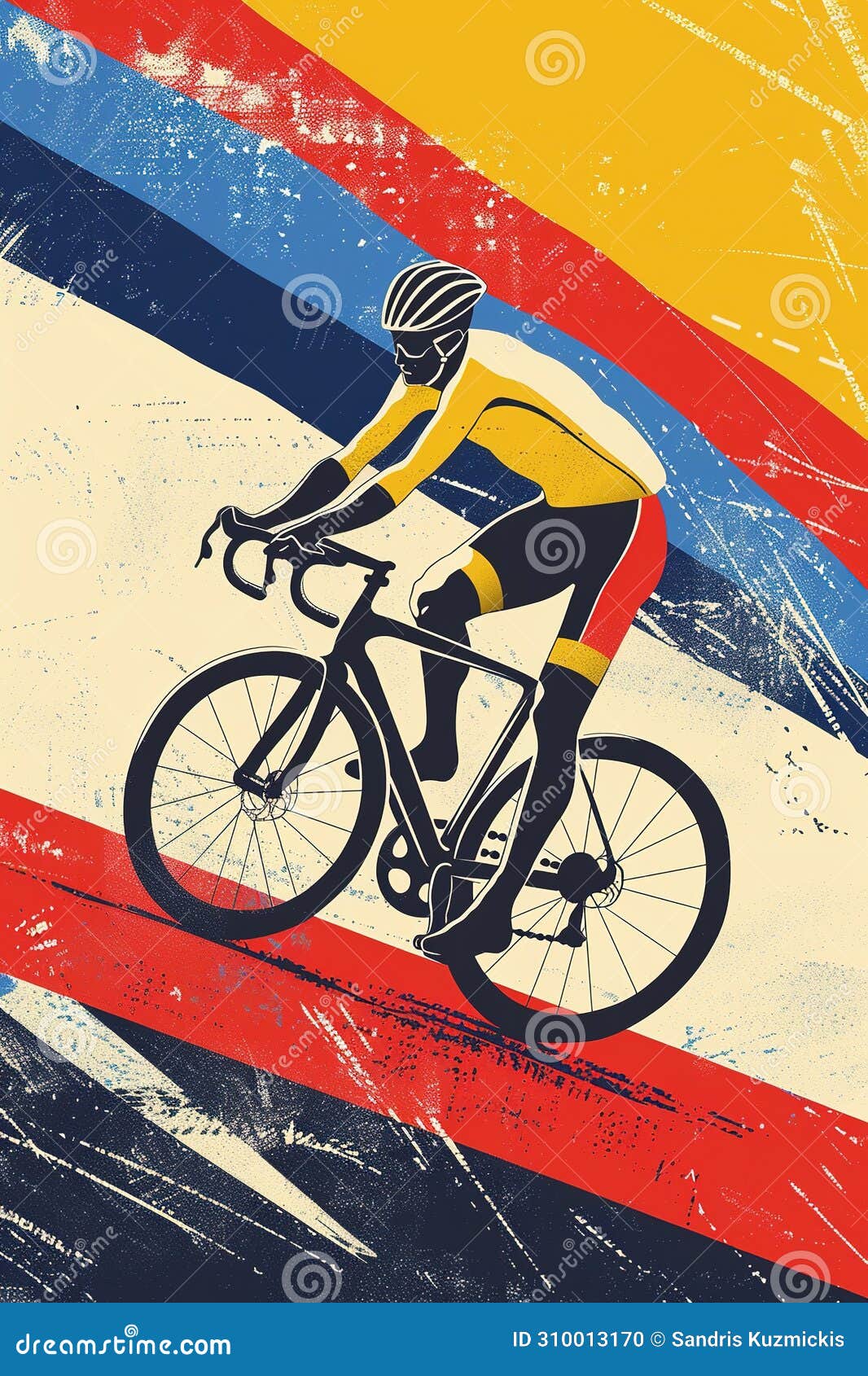 French Cycling Race Vintage Poster. Generative AI Stock Illustration ...