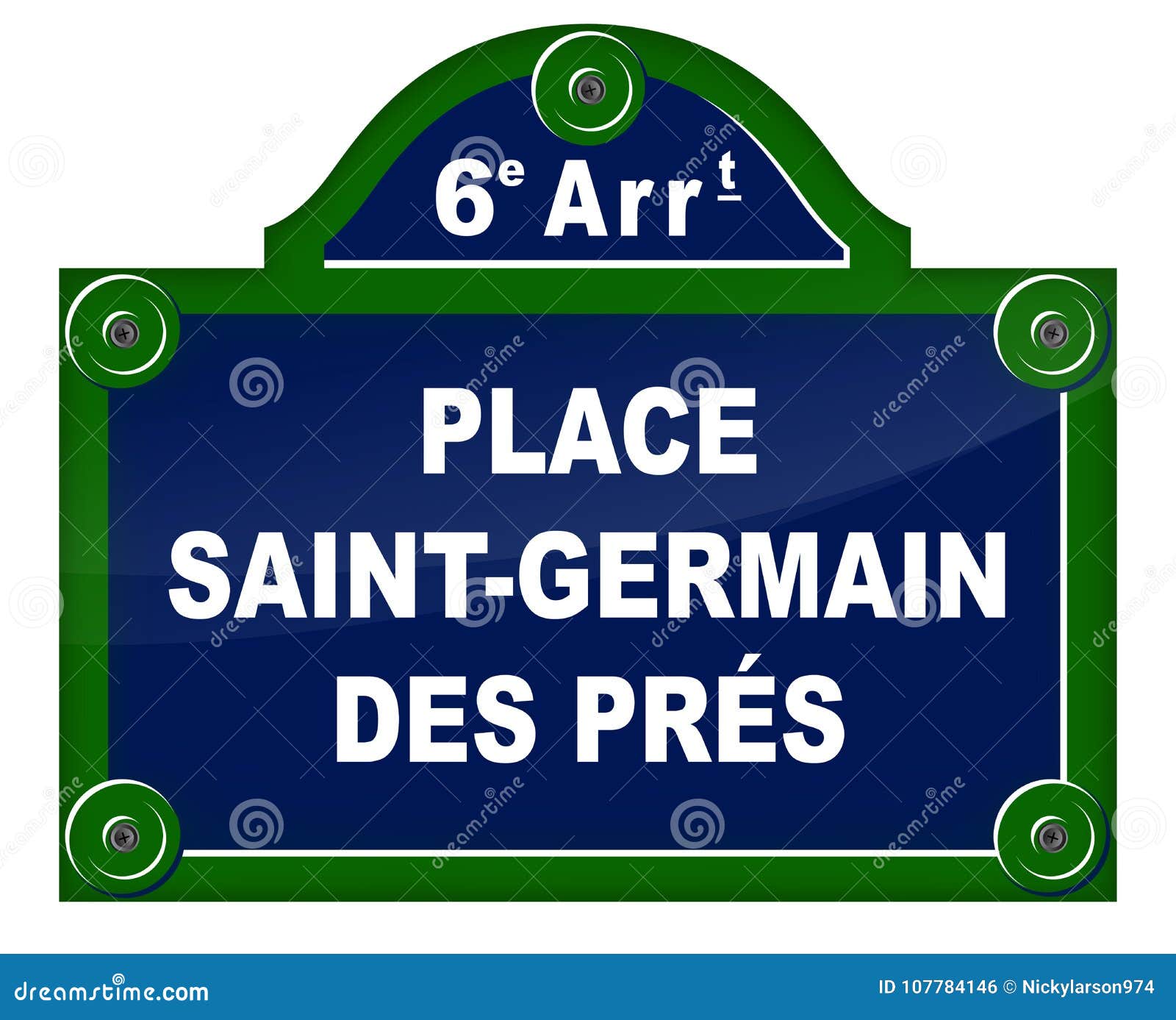 French Design Sign in Paris Stock Vector - Illustration of green ...