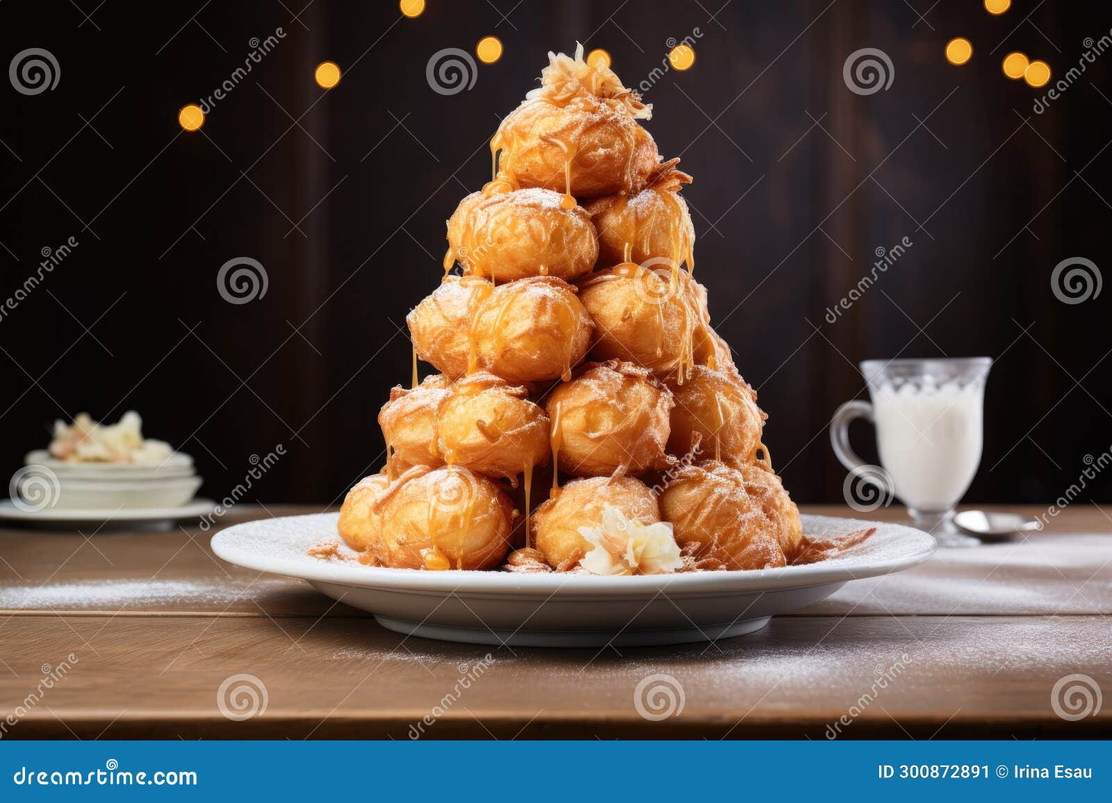 French Dessert Croquembouche on the Table Stock Image - Image of ...