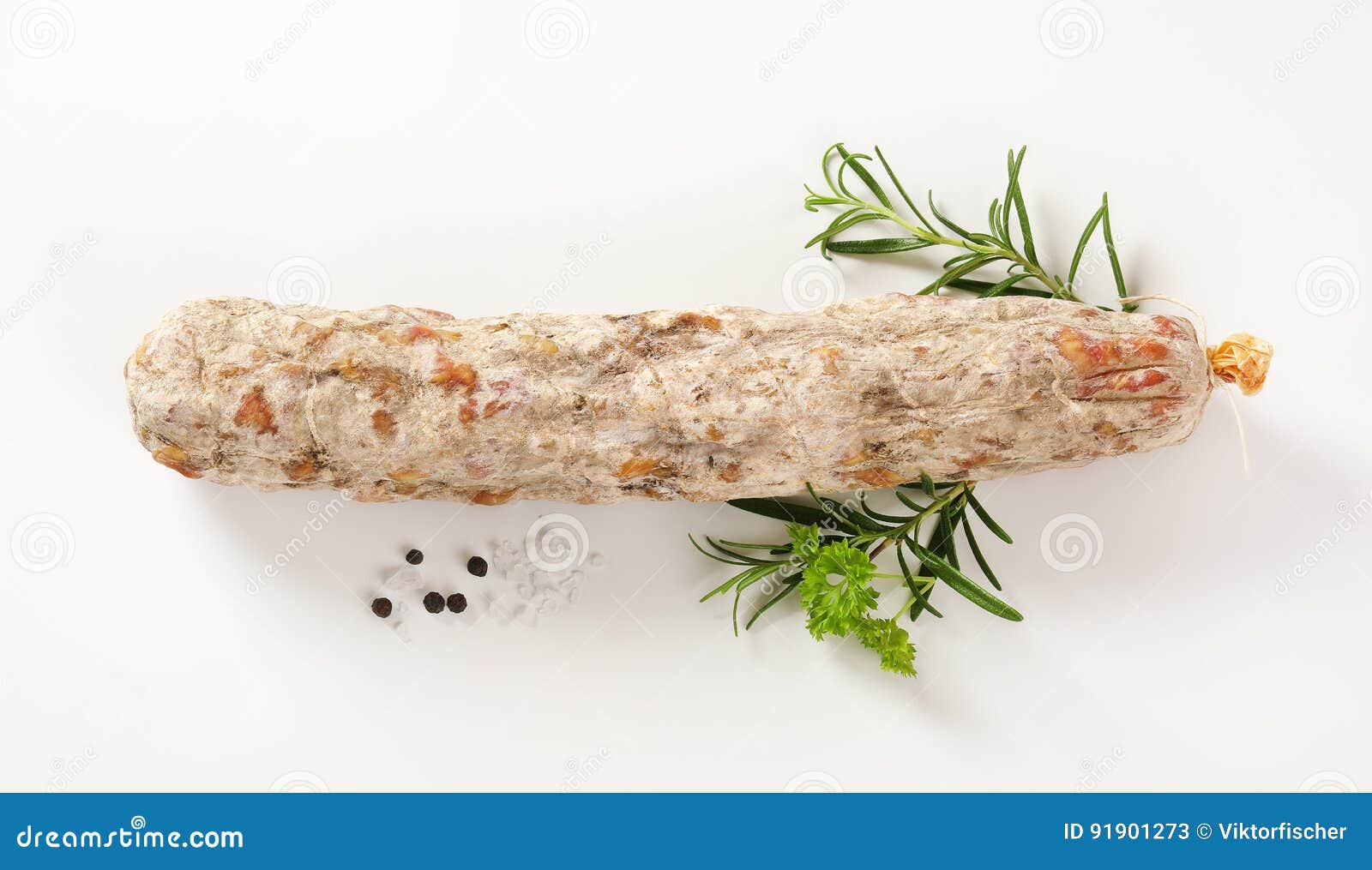French Dry Cured Sausage with Spices Stock Image - Image of meat ...