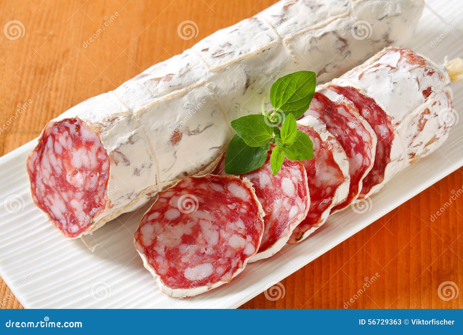 French dry sausage stock image. Image of spicy, snack - 56729363