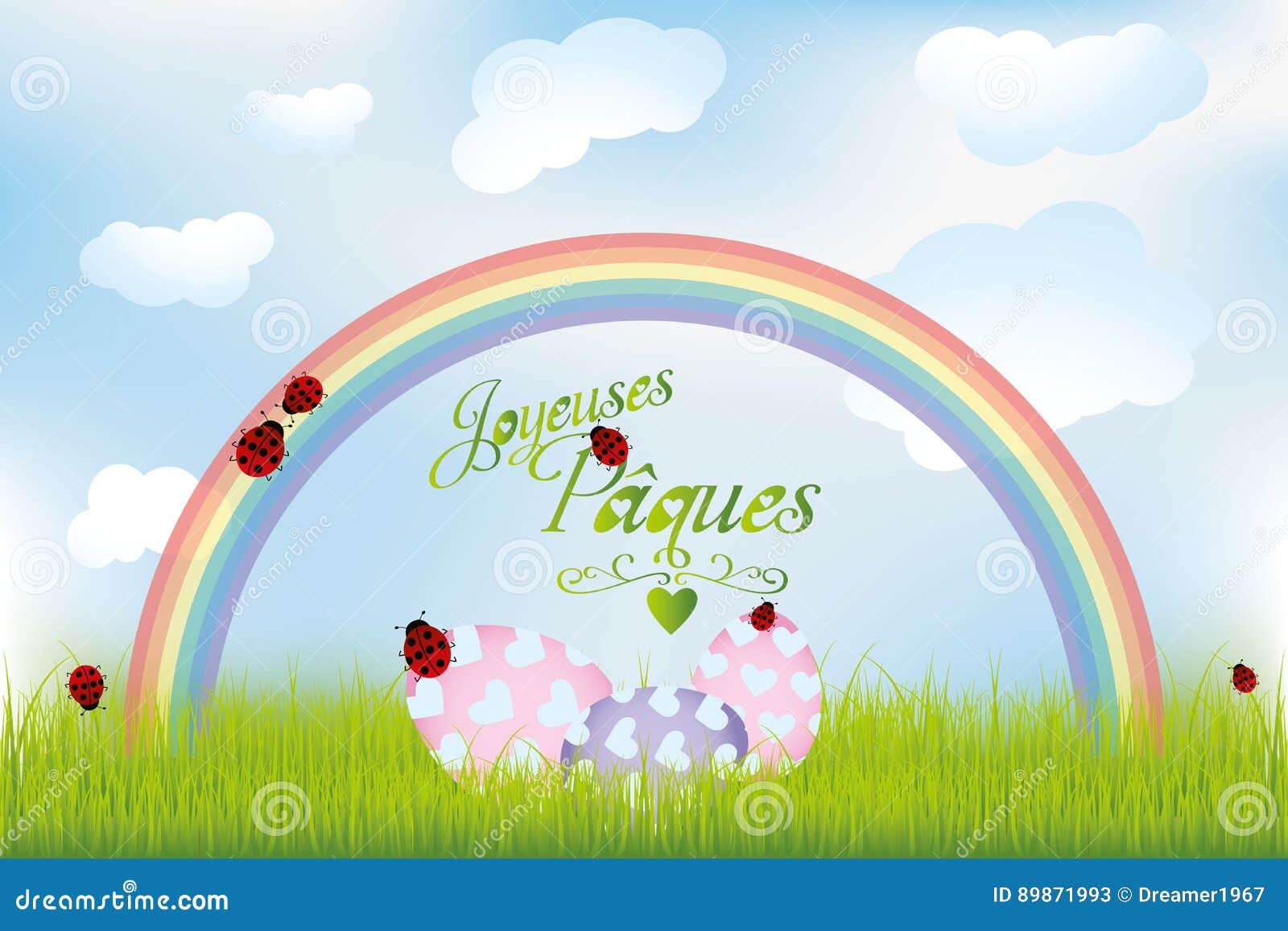 French Easter card stock vector. Illustration of holiday - 89871993