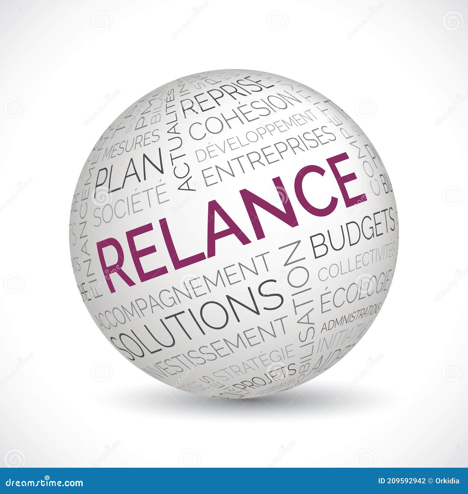 French Economic Recovery Theme Sphere Vector Illustration ...