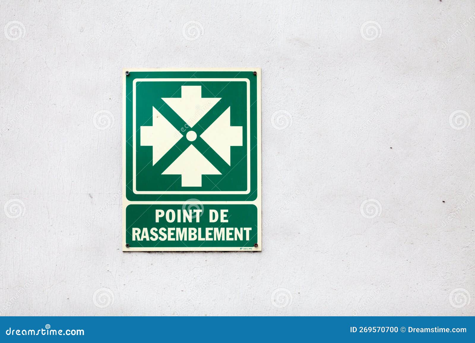 French Fire Assembly Point Sign Stock Photo - Image of green ...