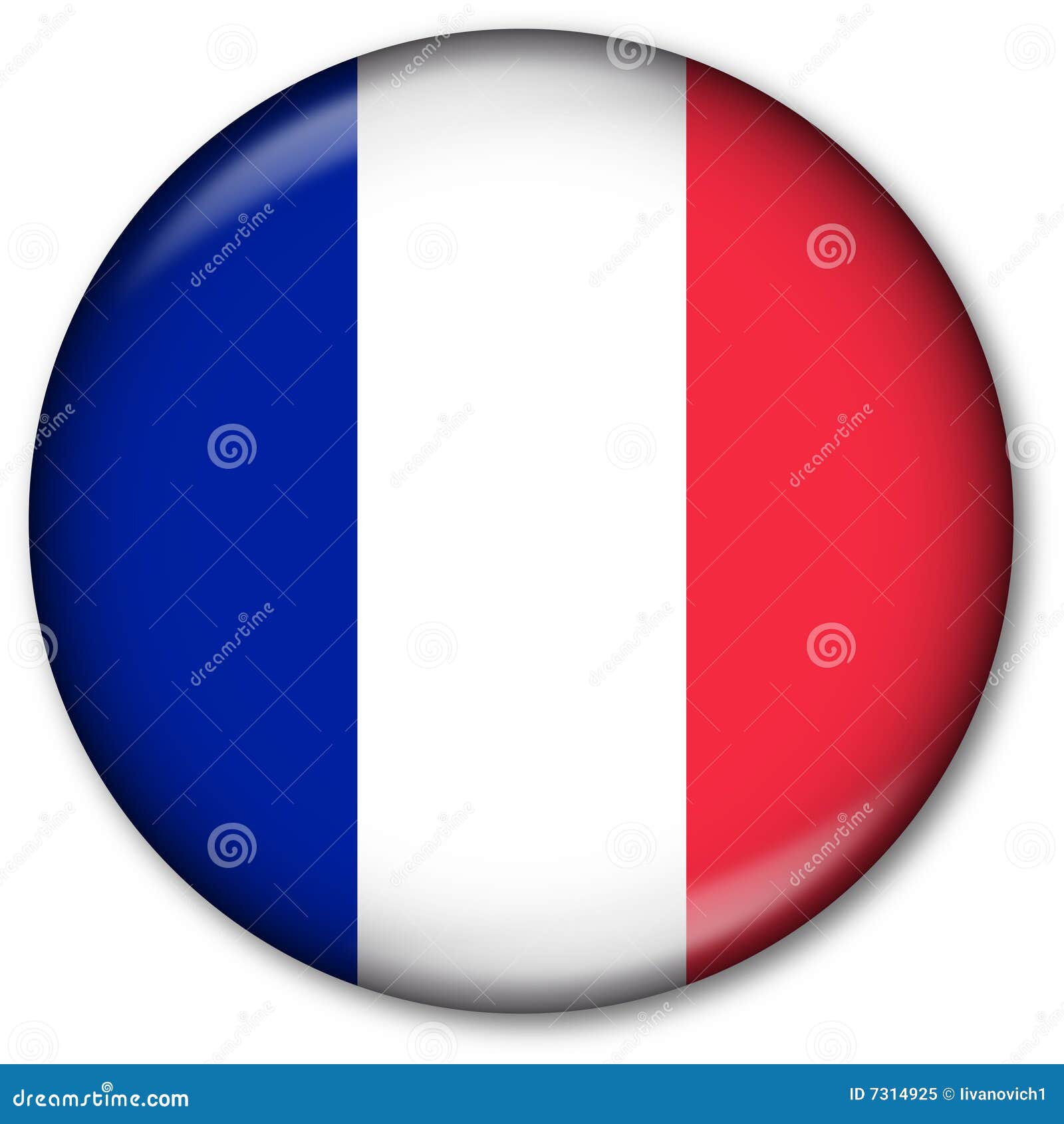 French Flag Button stock illustration. Illustration of european - 7314925
