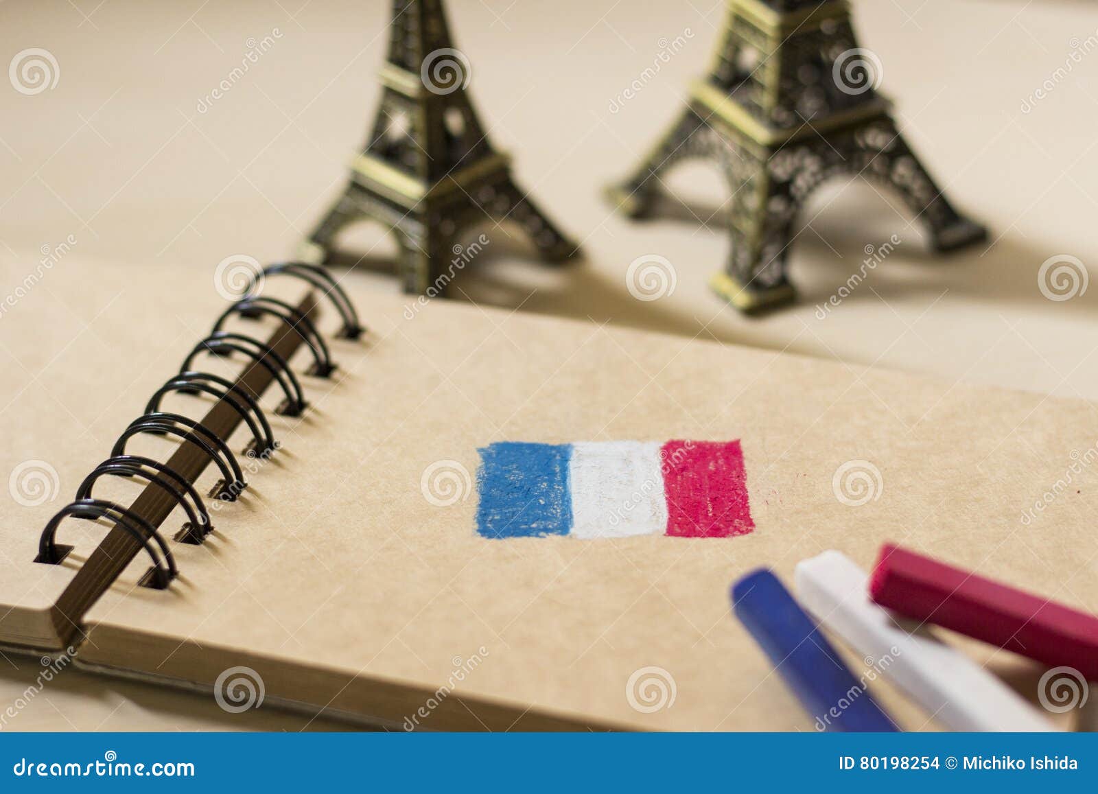 French Flag Drawing on the Sketchbook Stock Photo - Image of white ...