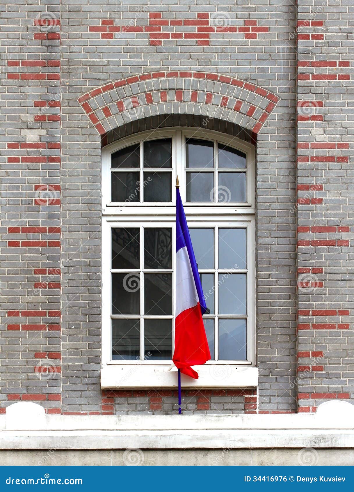 French Flag at Facade stock photo. Image of montmartre - 34416976