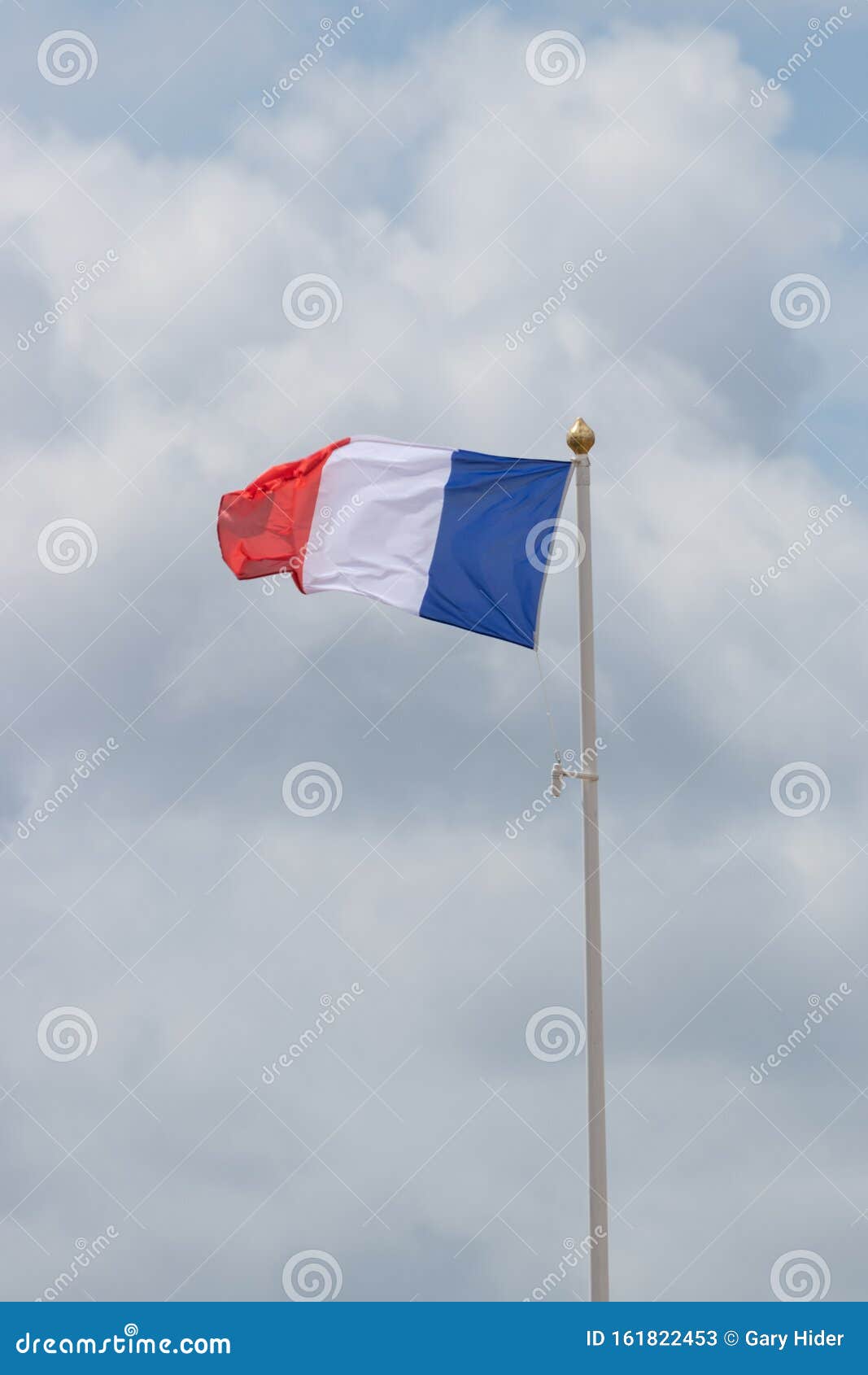 A French Flag Flying from a Flagpole Stock Image - Image of flags ...