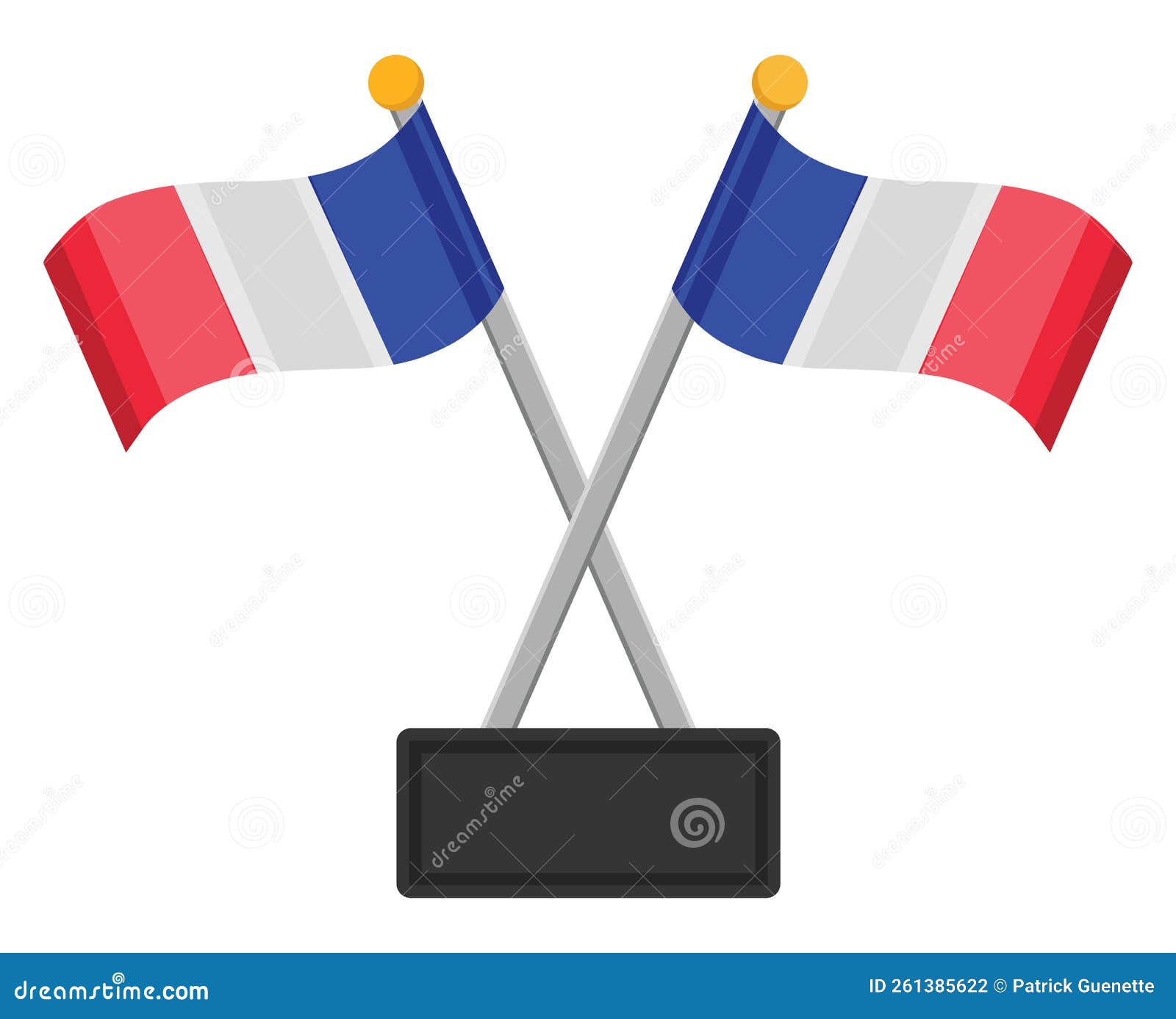 French flag, icon stock vector. Illustration of isolated - 261385622