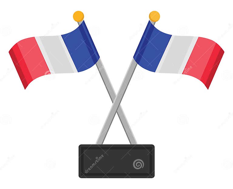 French flag, icon stock vector. Illustration of isolated - 261385622
