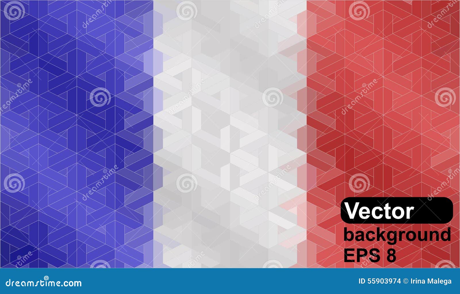 French Flag Made of Geometric Shapes Stock Vector - Illustration of ...
