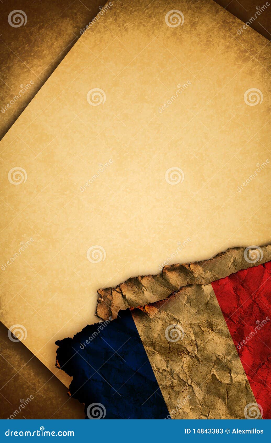 French flag and old paper stock illustration. Illustration of ...
