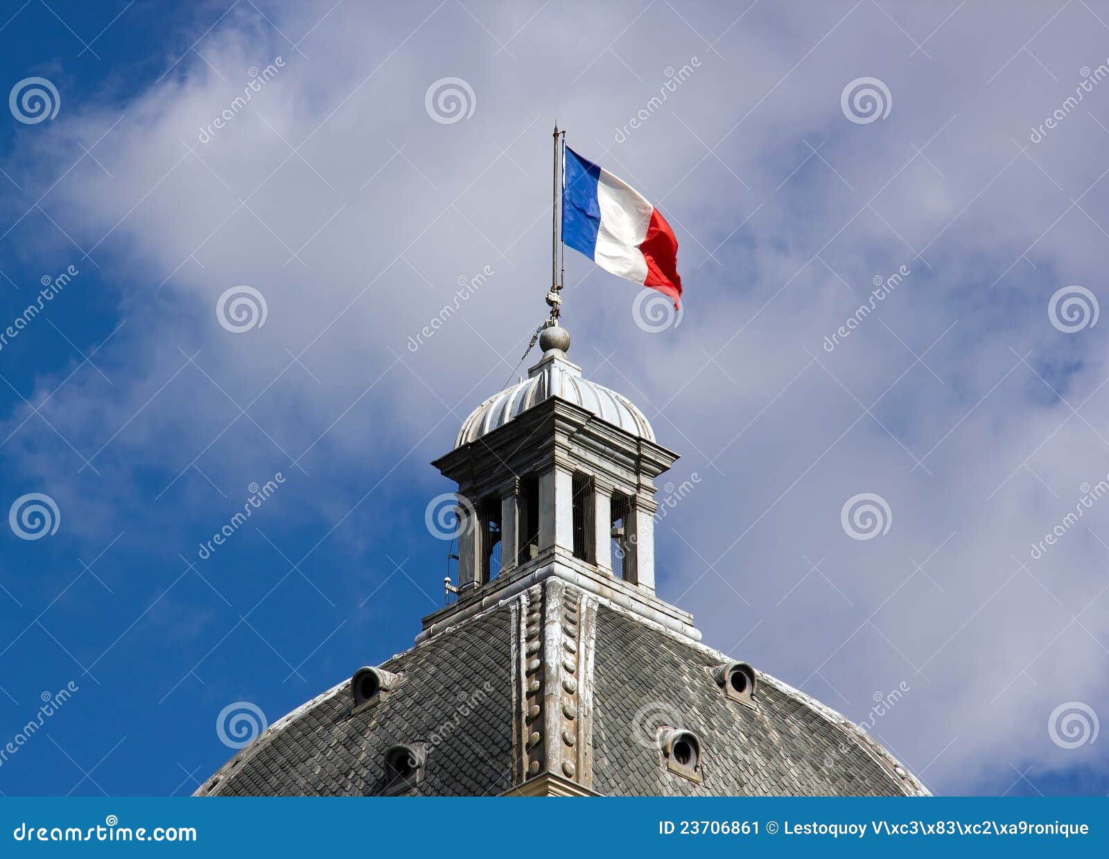 French Flag on the Senate (Paris) Stock Image - Image of roof, historic ...