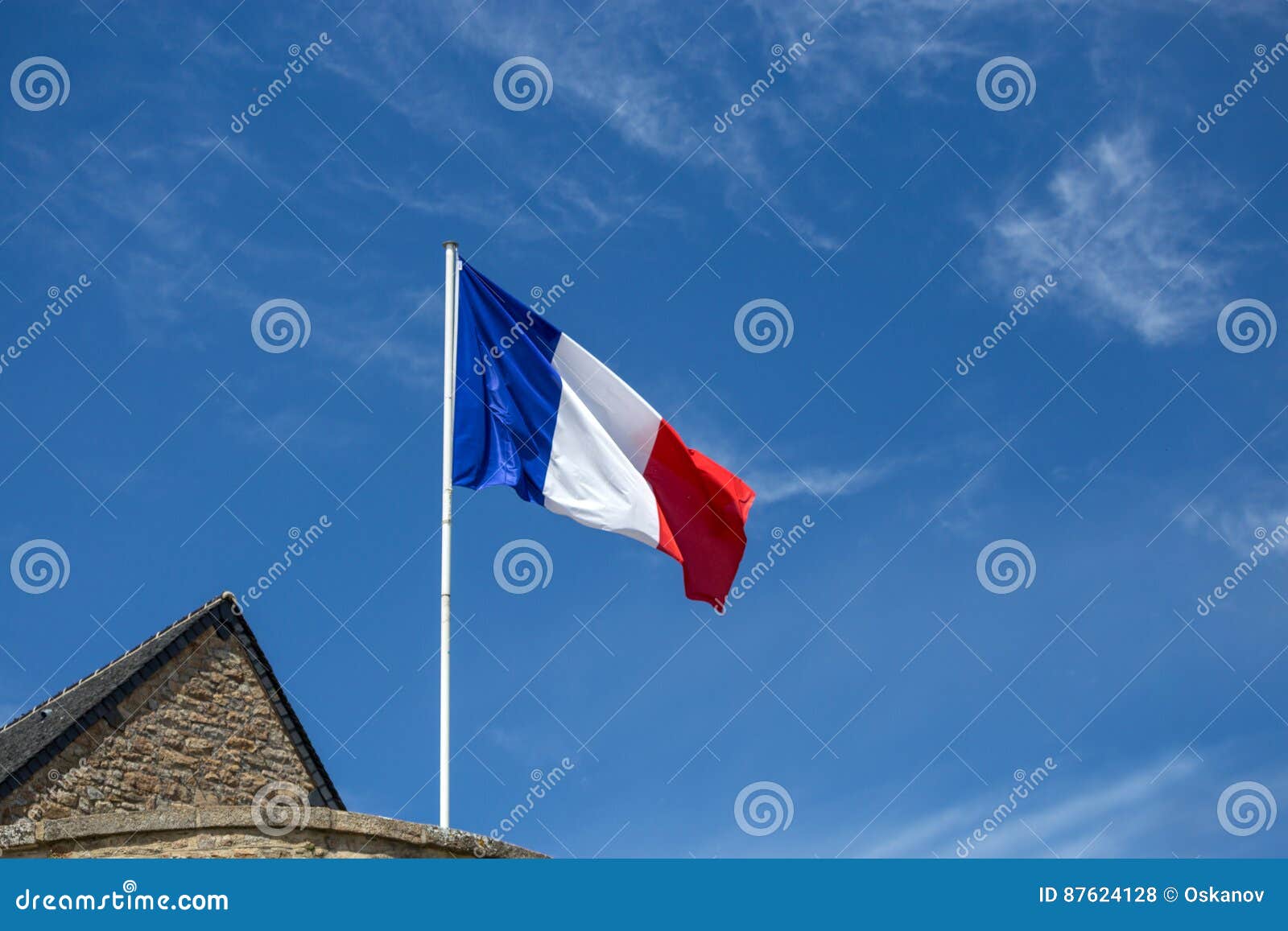 French Flag Waving in the Wind Stock Photo - Image of floating, france ...
