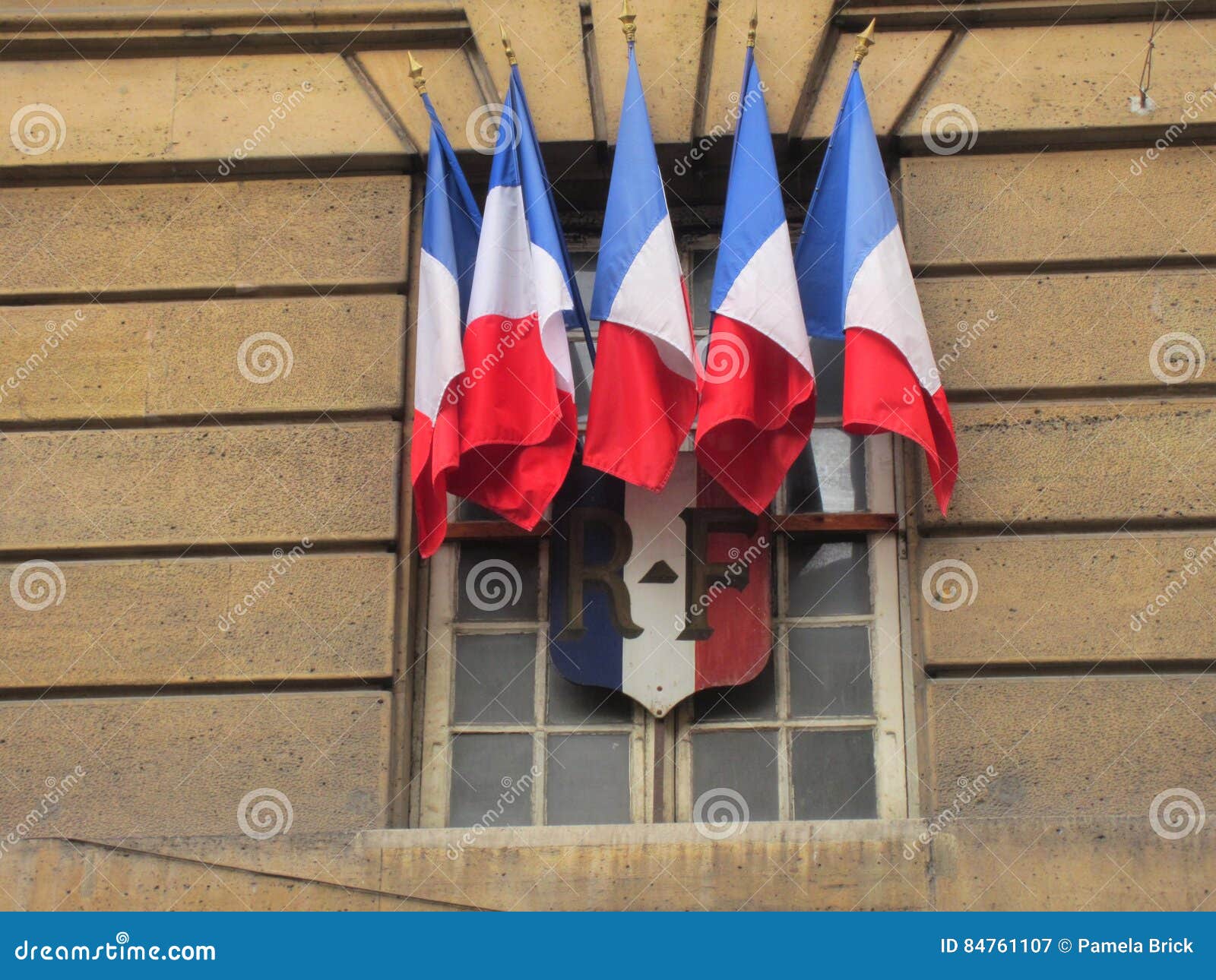French Flags at a Window stock image. Image of window - 84761107