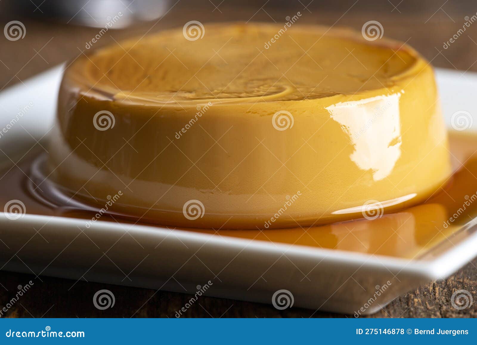 French flan stock photo. Image of caramel, plate, brown - 275146878