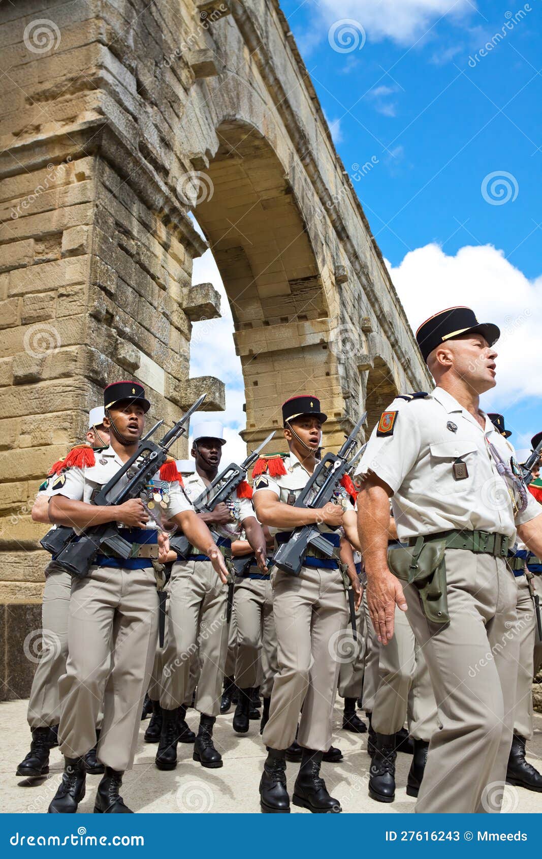 French Foreign Legion. Pont Du Gard Editorial Stock Photo - Image of ...