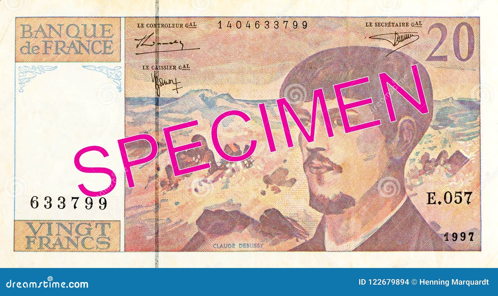 20 French Franc Bank Note Obverse Editorial Stock Image - Image of ...