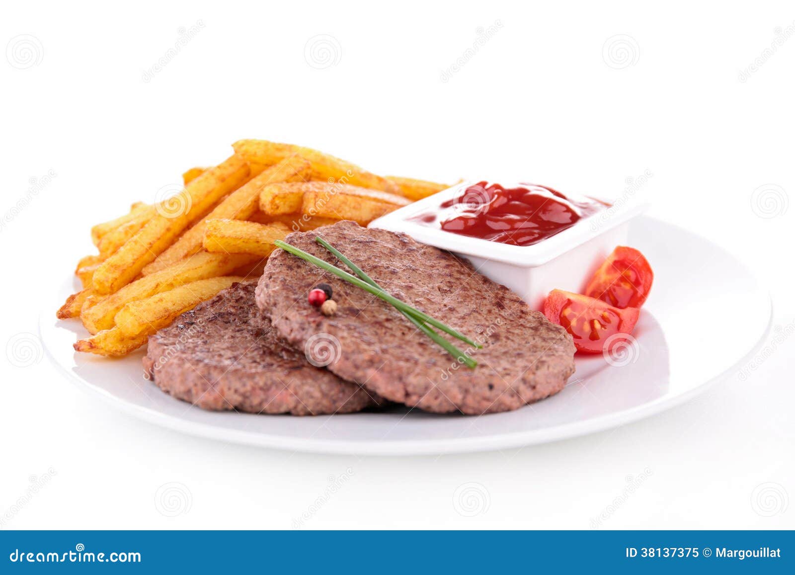 French Fries and Beef Steak Stock Image - Image of isolated, dinner ...