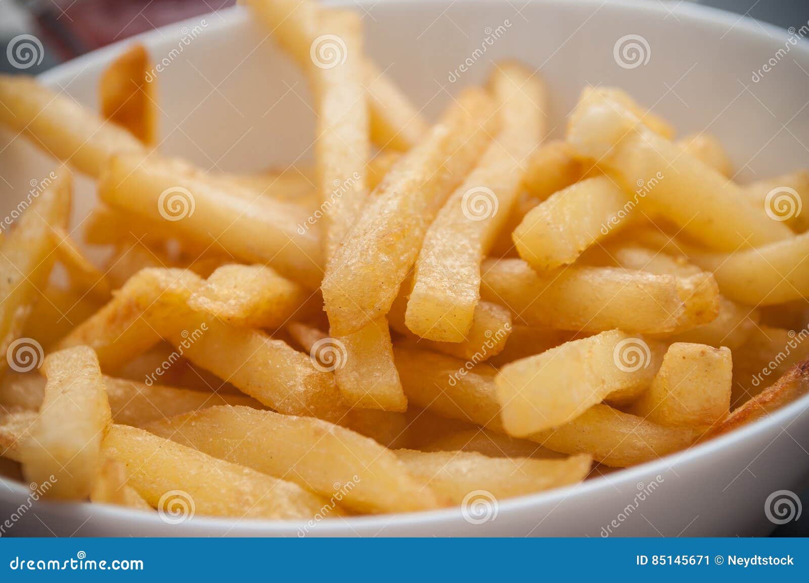 French Fries in a Bowl at Restaurant Stock Image - Image of junk, salty ...