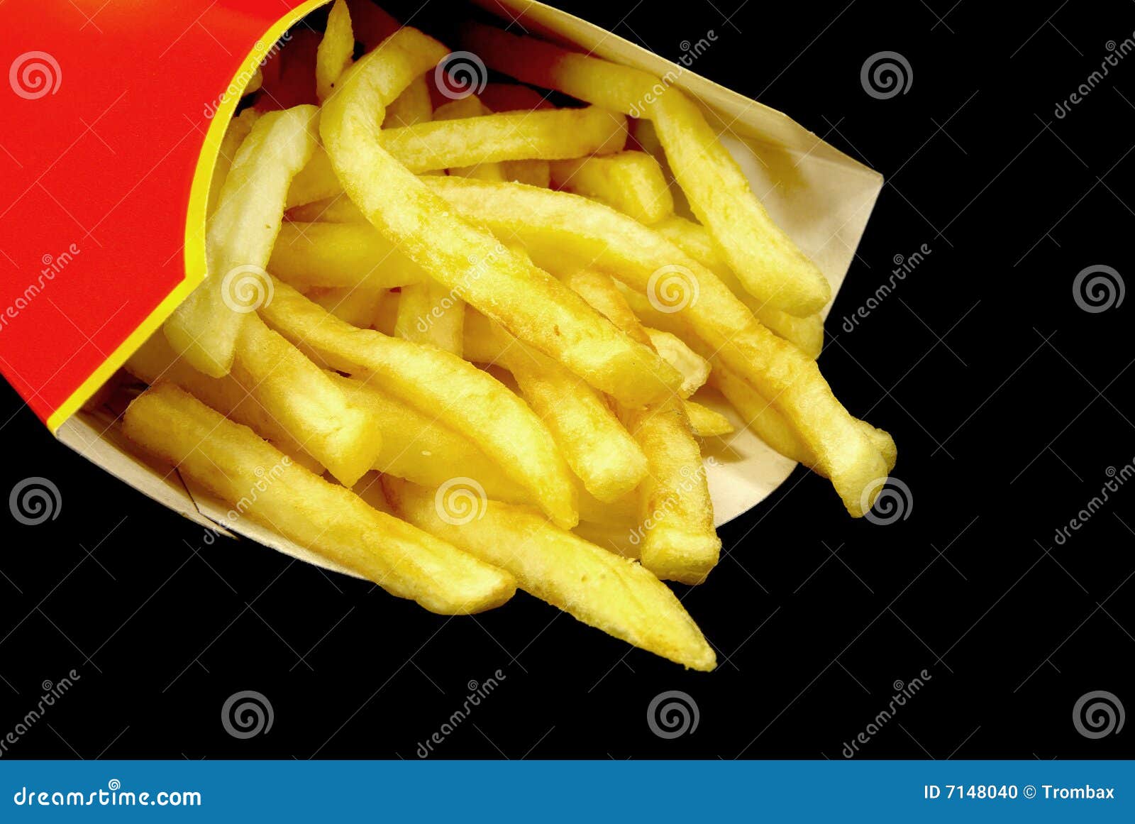 French fries in box stock photo. Image of fast, food, isolated - 7148040