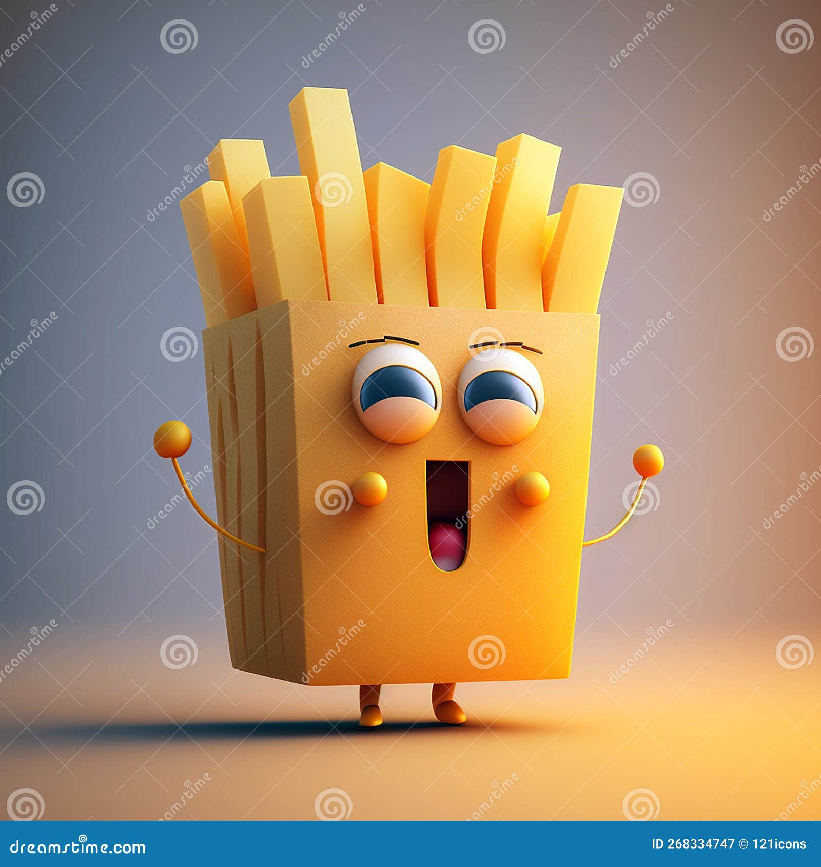 French Fries Character Illustration Using Generative AI Stock ...