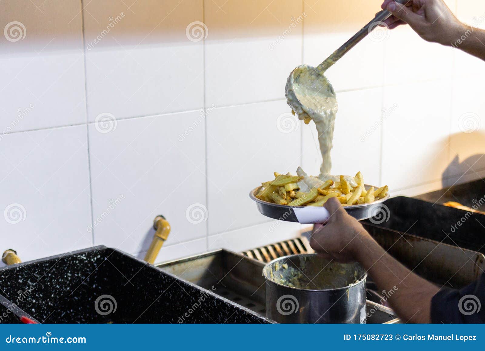 French Fries and Cheese Served on a Tray Stock Image - Image of eating ...