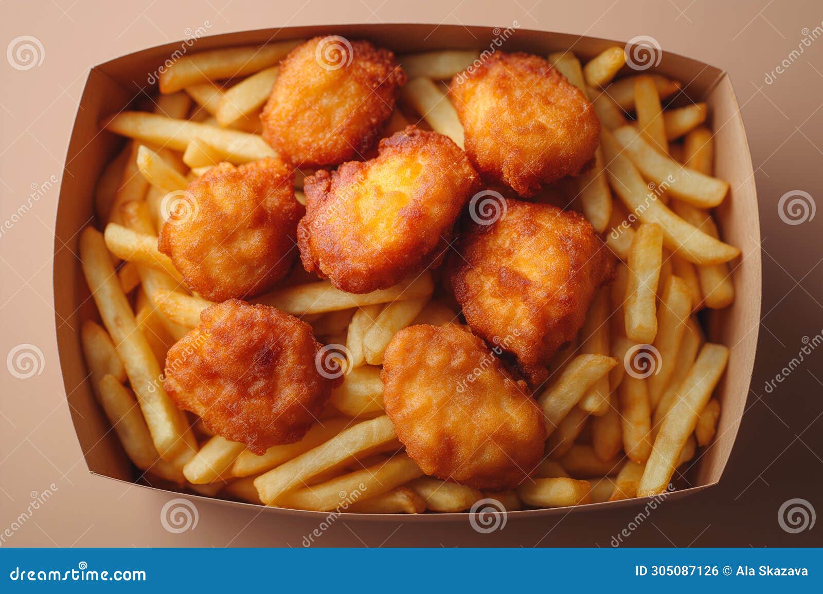 French Fries and Chicken Nuggets in Container Stock Illustration ...