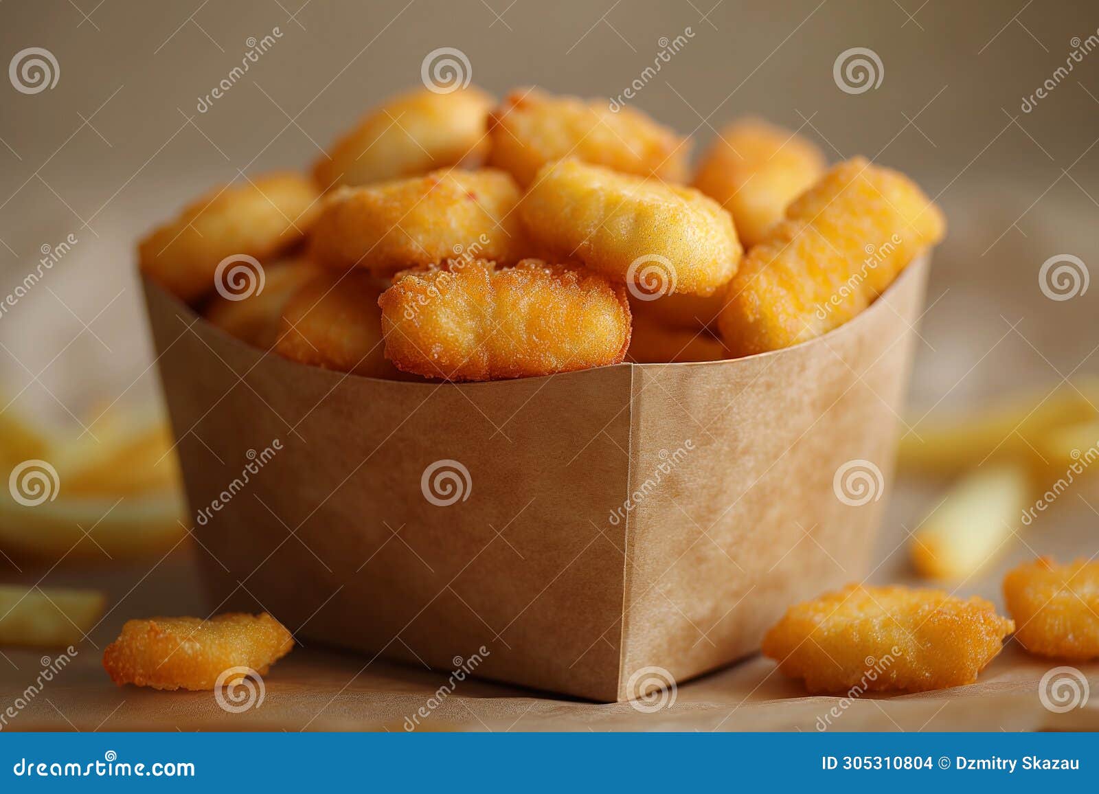 French Fries and Chicken Nuggets in Container Stock Illustration ...