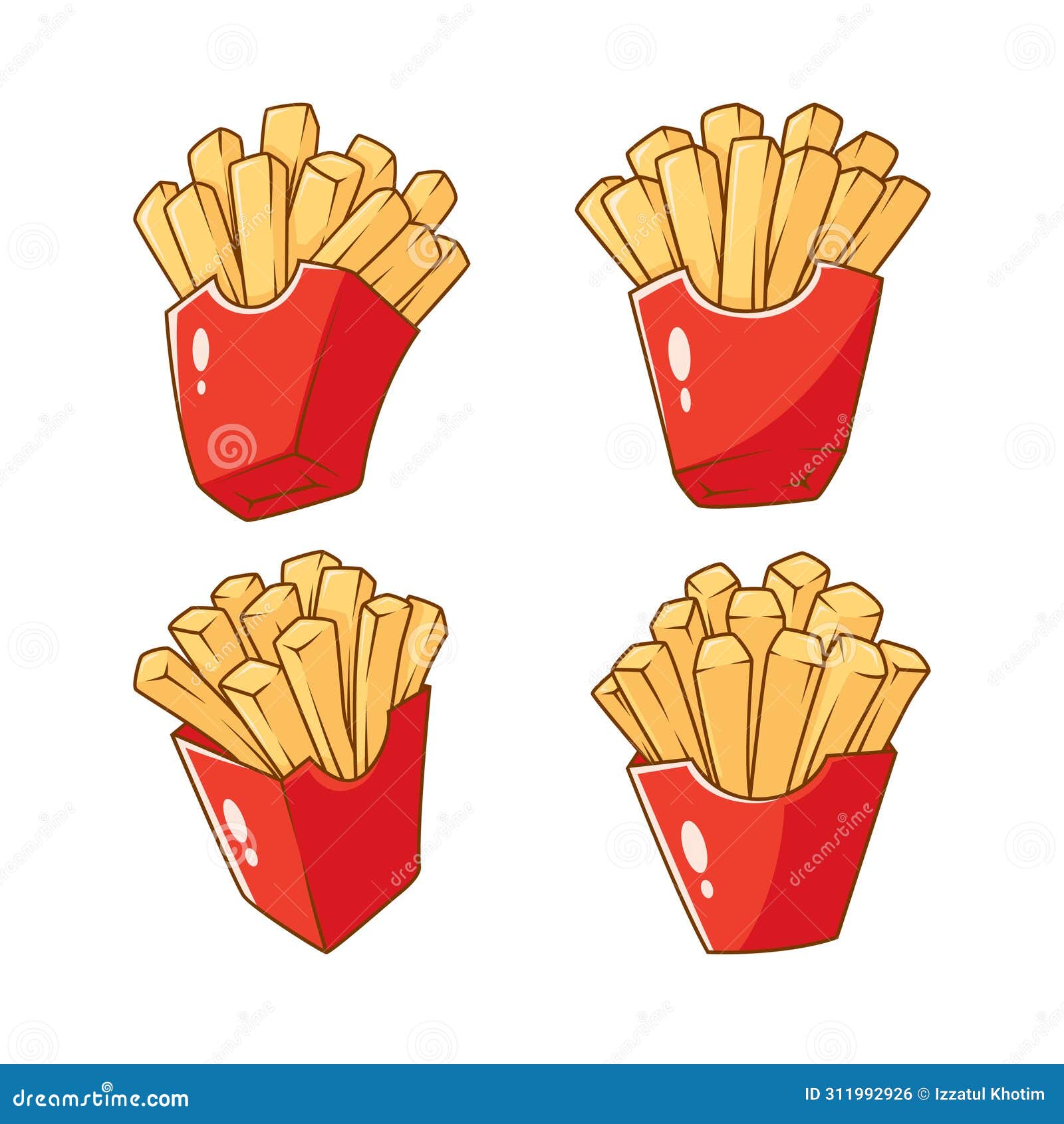 French Fries Design Vector. French Fries Vector Pack Concept Stock ...