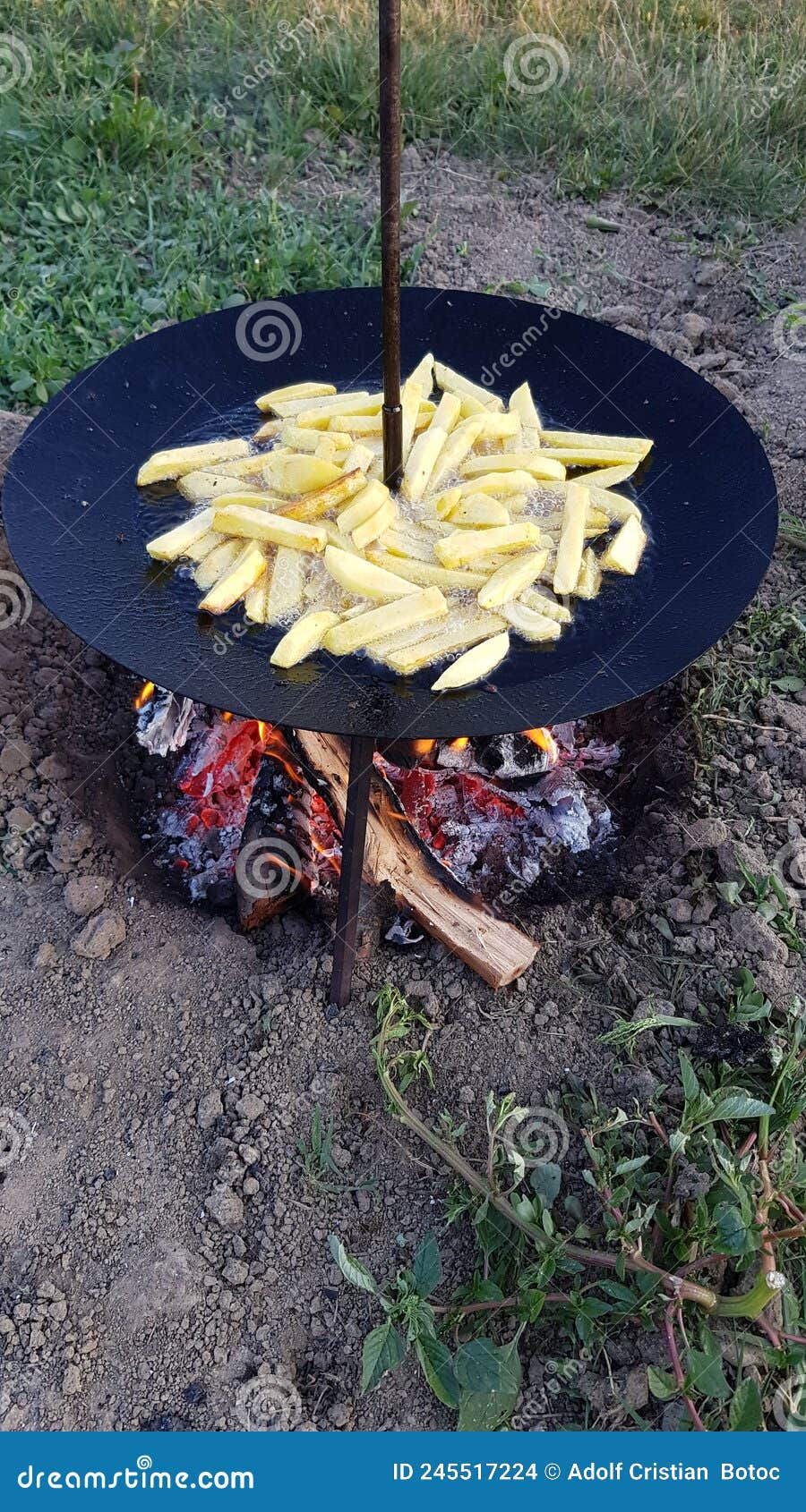 French fries on fire stock photo. Image of painting - 245517224