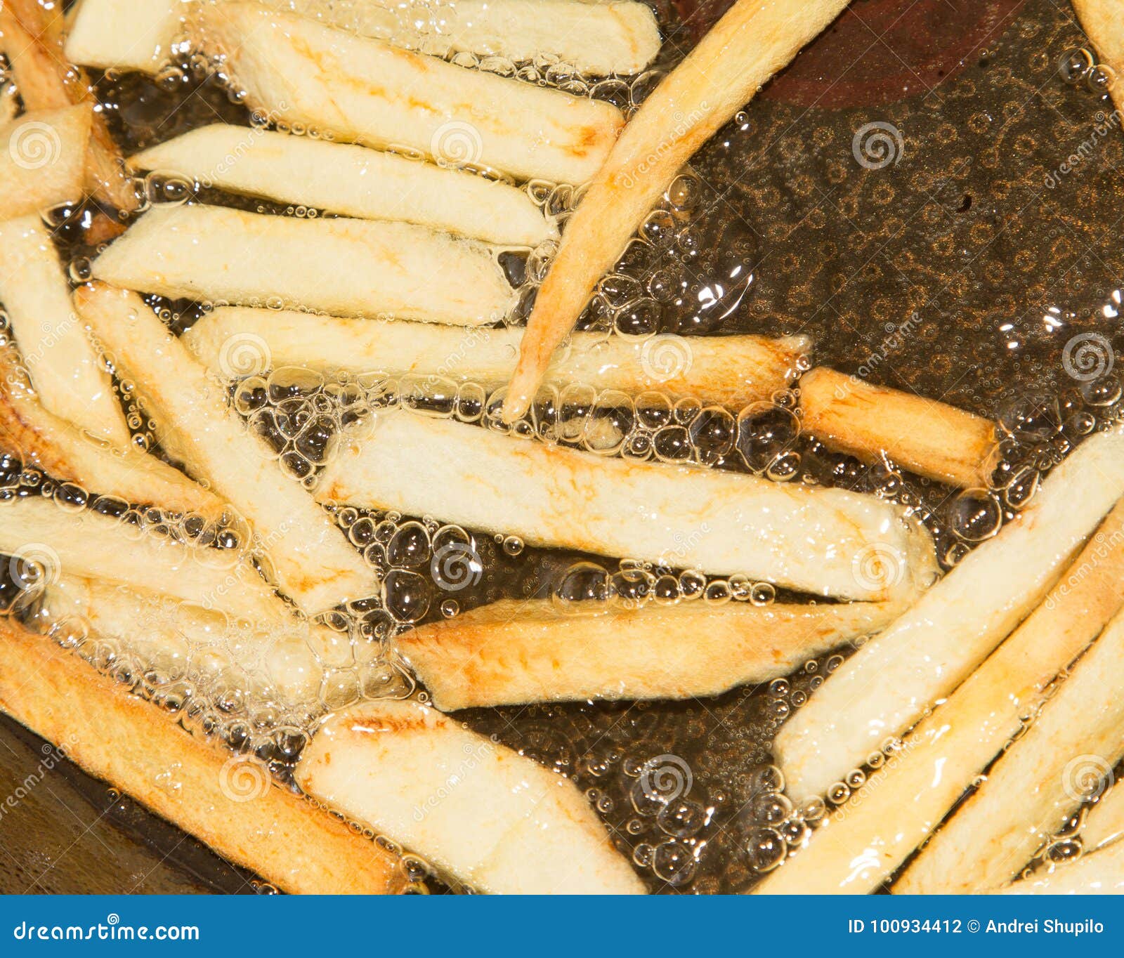French Fries are Fried in a Pan Stock Photo - Image of potato, liquid ...