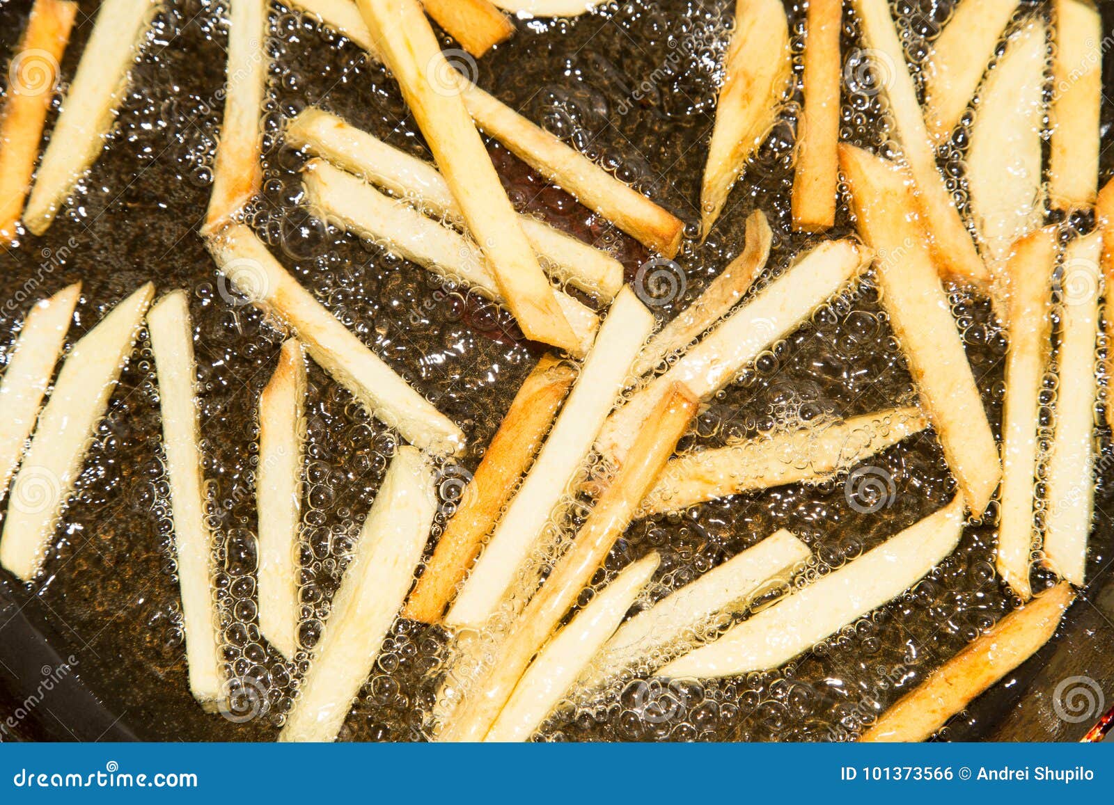 French Fries are Fried in a Pan Stock Photo - Image of delicious ...
