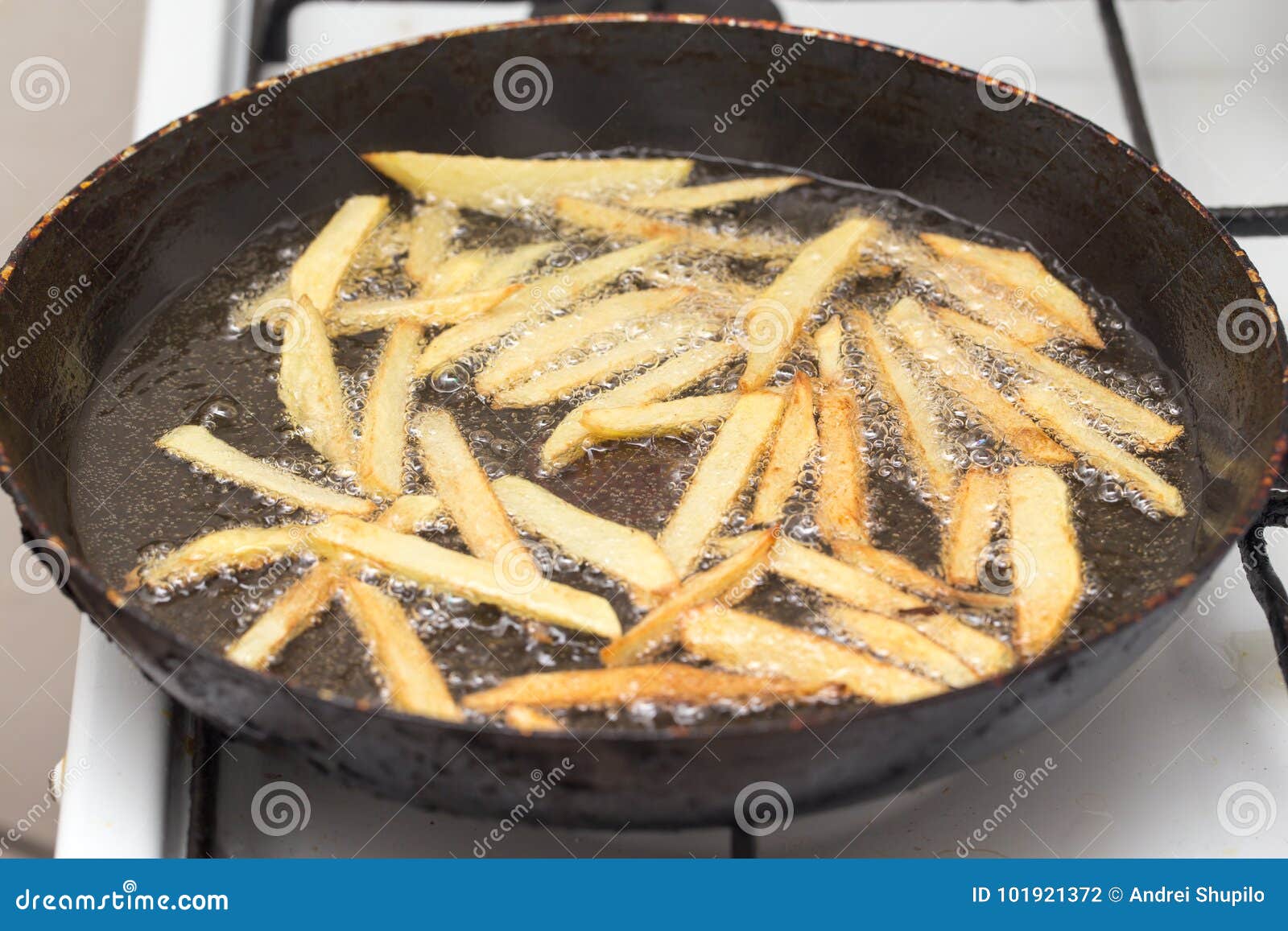 French Fries Fried in a Pan Stock Photo - Image of chips, gourmet ...