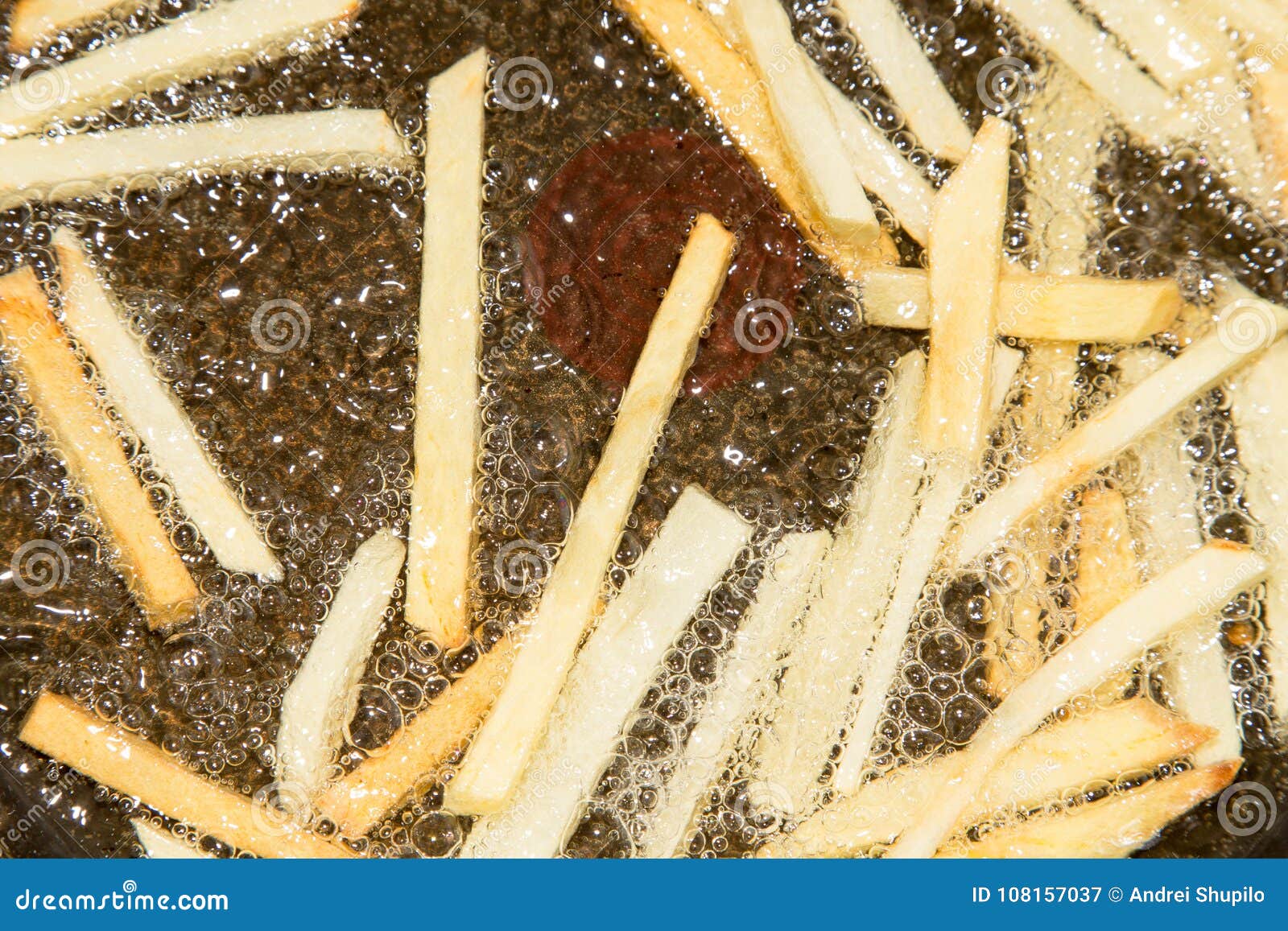 French Fries are Fried in a Pan Stock Image - Image of bubbles ...